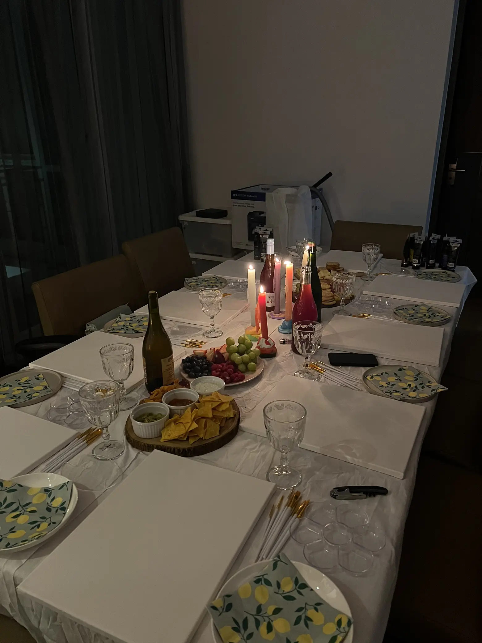 dinner party at home ideas! paint&sip soiree 🥂 🎨 | Gallery posted by ...