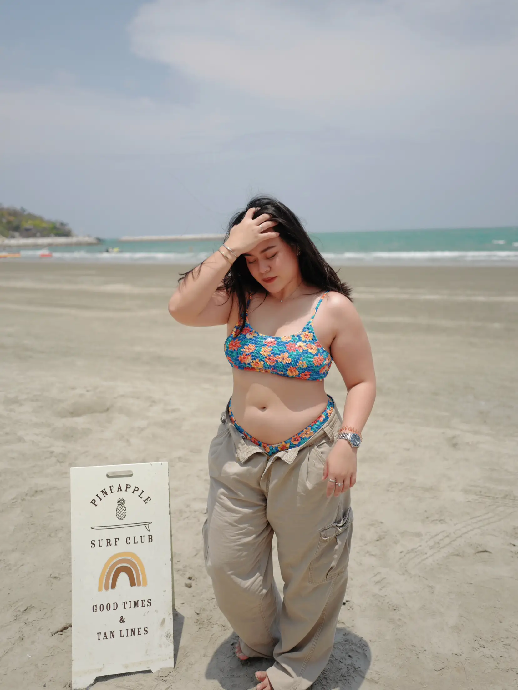 outfit ideas: matching “cargo pants & bikini” 👙🩴 | แกลเลอรีที่โพสต์โดย meeneem | Lemon8