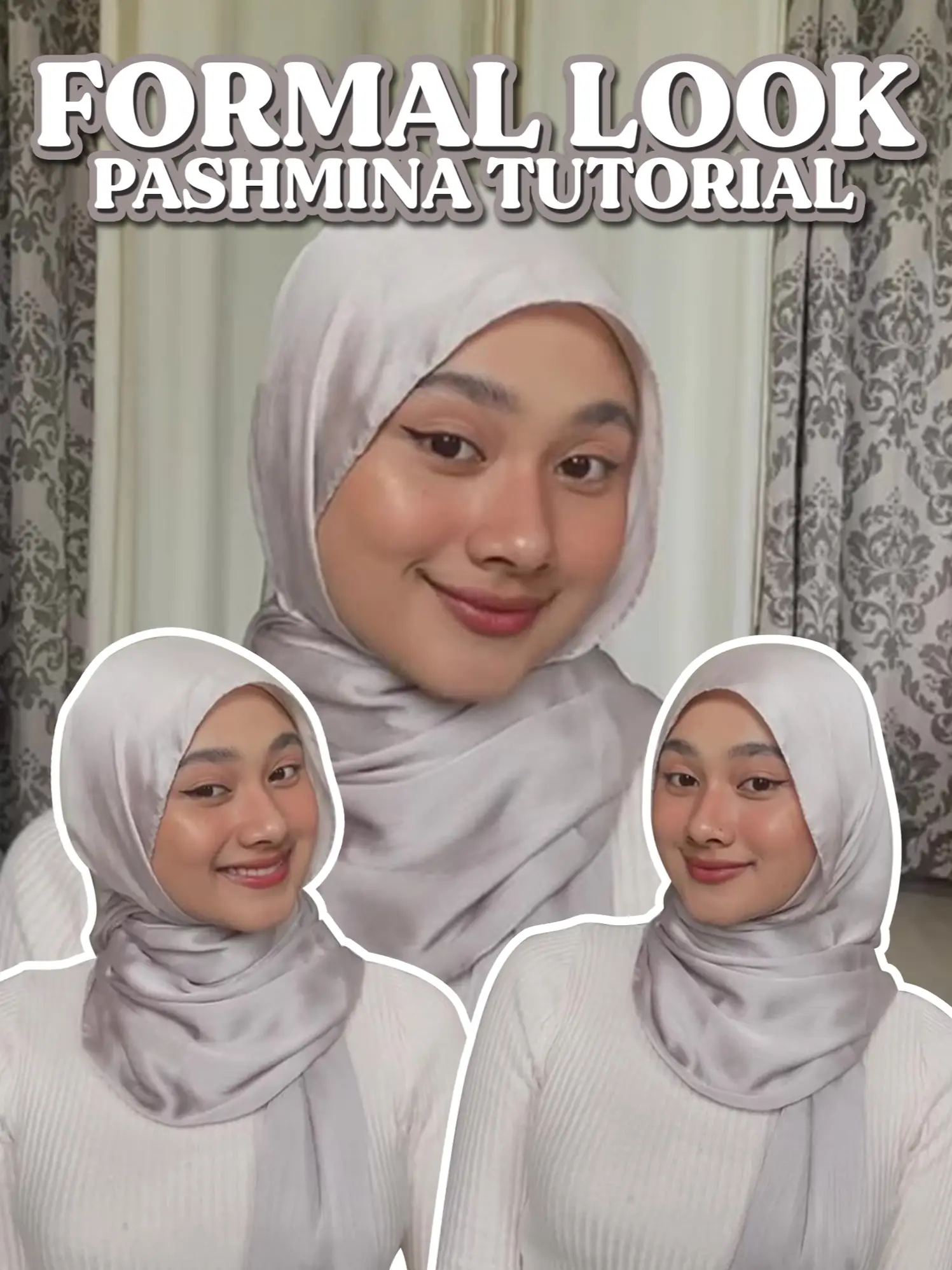 FORMAL LOOK SILK PASHMINA TUTORIAL !💗 | Video dipublikasikan oleh -MEEMA- | Lemon8