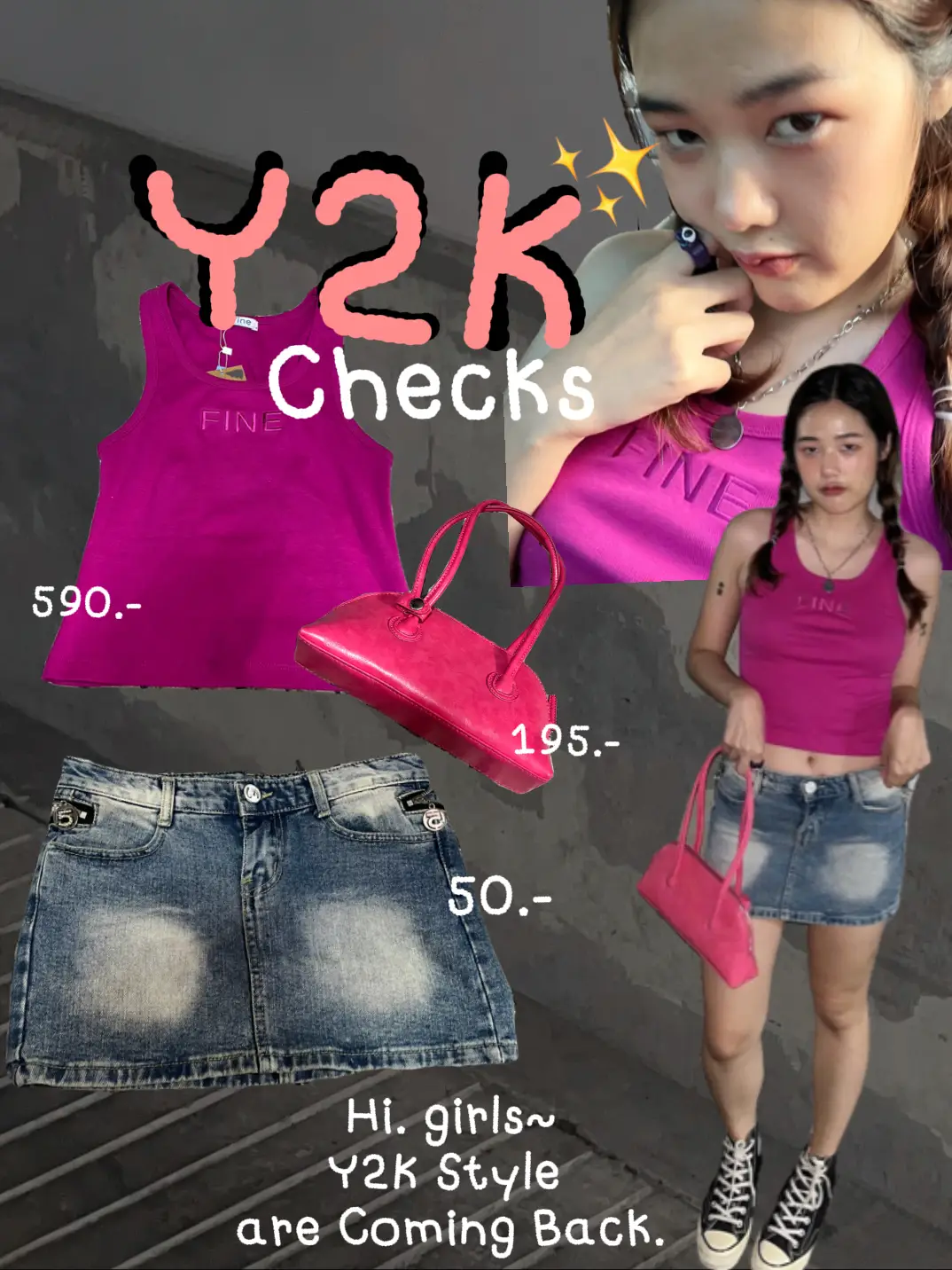 Y2K checks; มาเป็นสาว2000’ กัน [ป้ายยาเสื้อร้านดังในIG]💖🦋 | แกลเลอรีที่ ...