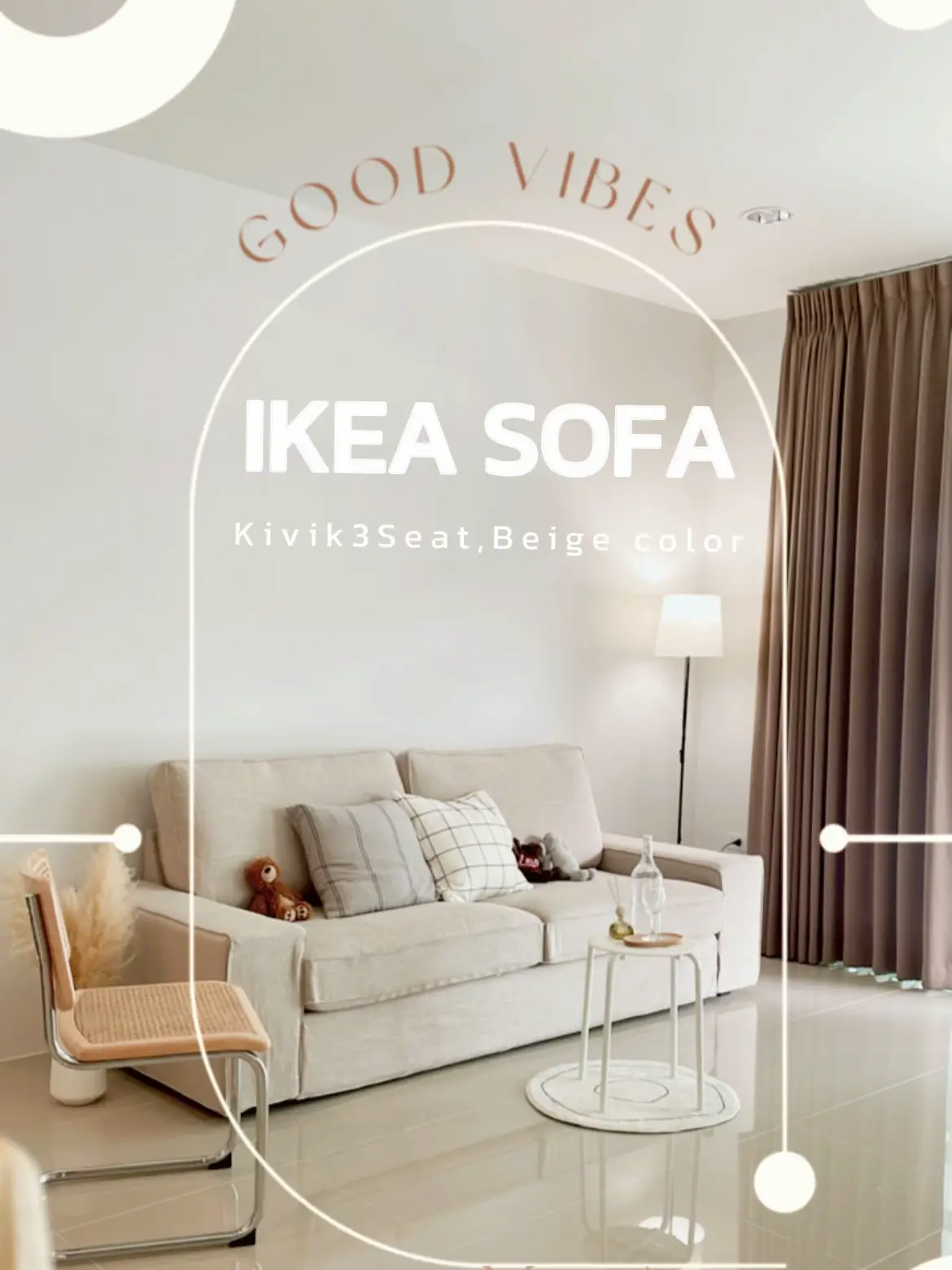 Sofa IKEA รุ่น Kivik 3 ที่นั่ง สีเบจ 🤍 | Video published by Stockhome | Lemon8
