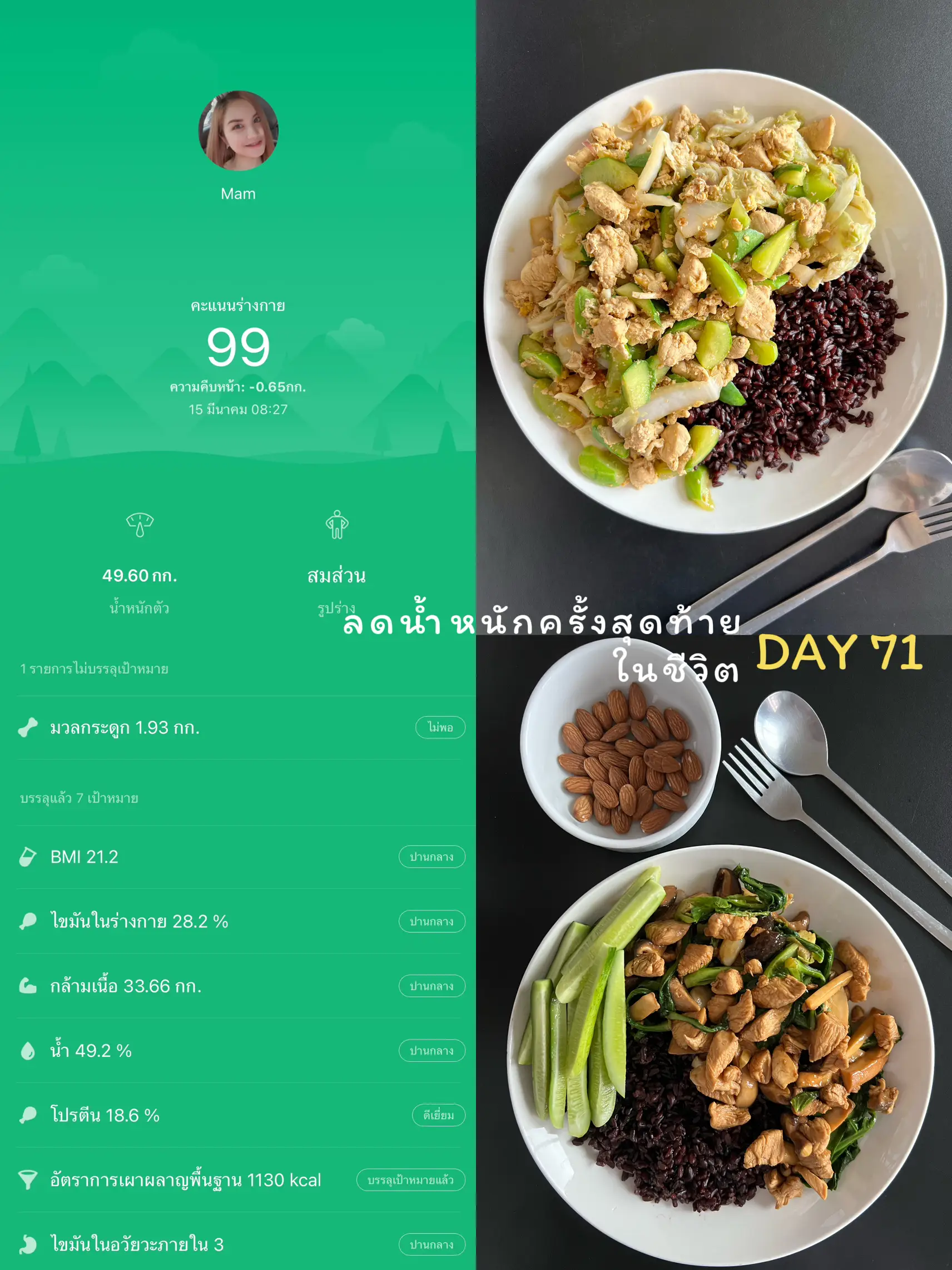 ลดน้ำหนักครั้งสุดท้ายในชีวิต DAY71 | แกลเลอรีที่โพสต์โดย NooMam รีวิว | Lemon8