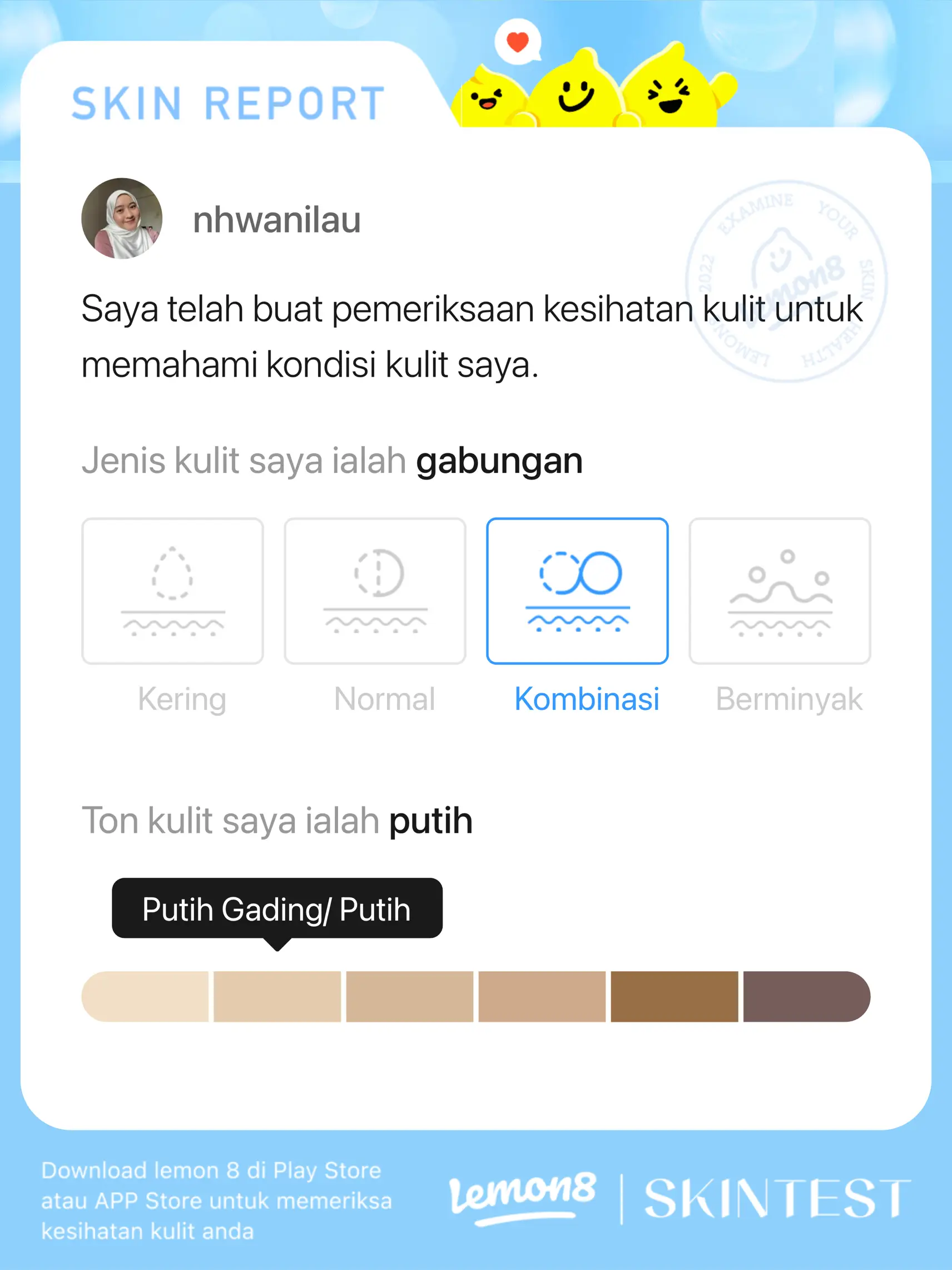 My Skin Report Test - Pencarian Lemon8