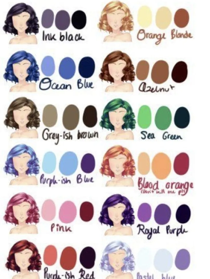 Anime Hair Color Chart