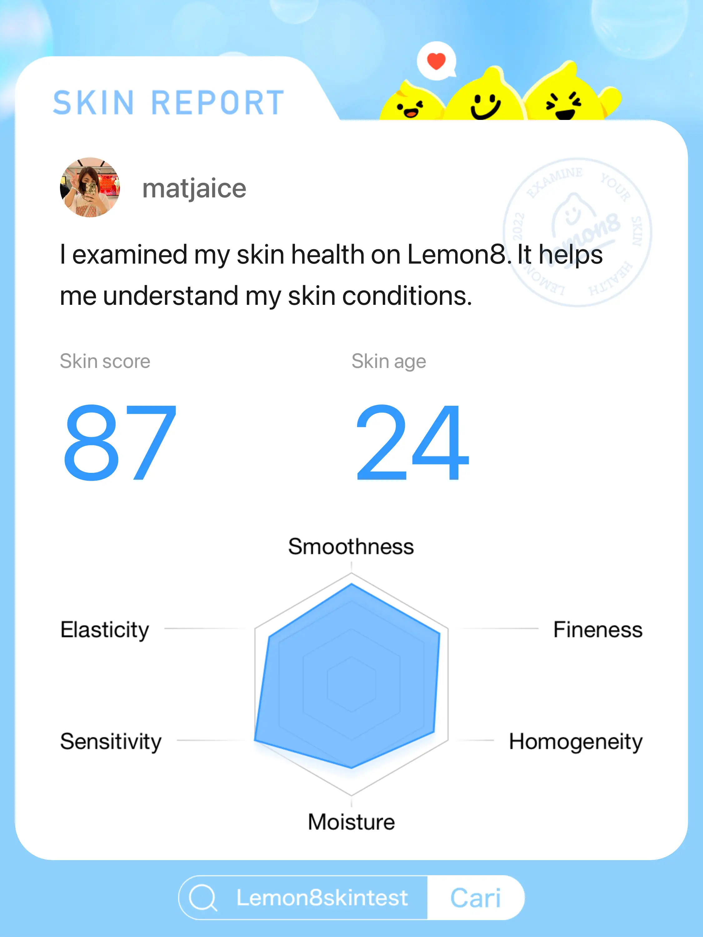 My Skin Report | Galeri diposting oleh Fransiska | Lemon8