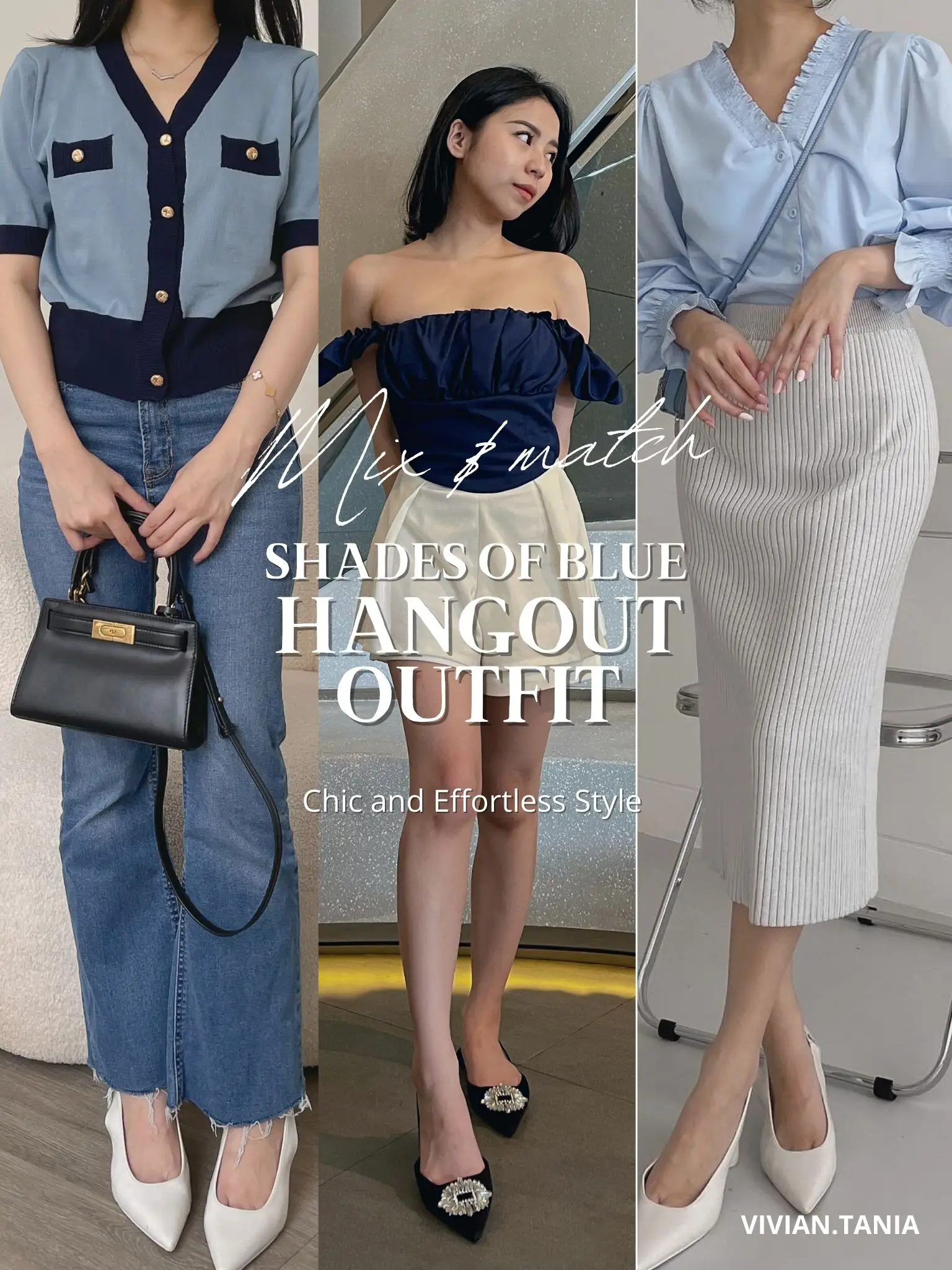 Mix Match Blue Color | Hangout Outfit | แกลเลอรีที่โพสต์โดย Vivian ...