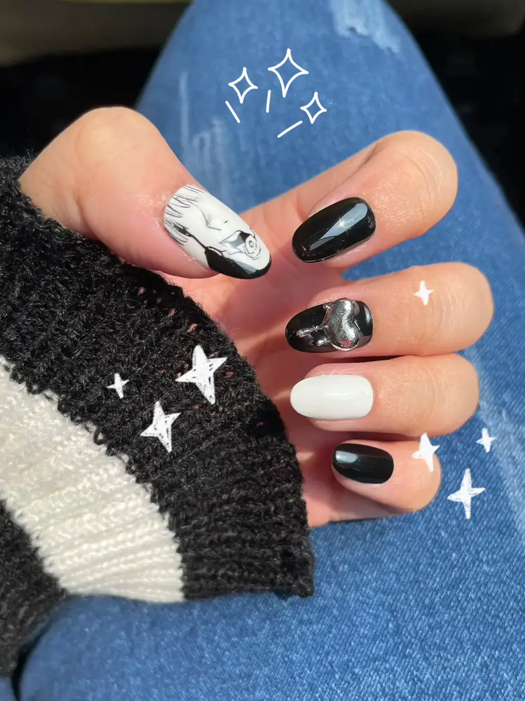 cute anime nails by make.a.nail.make.a.wish ｡･:*:･ﾟ | แกลเลอรีที่โพสต์ ...