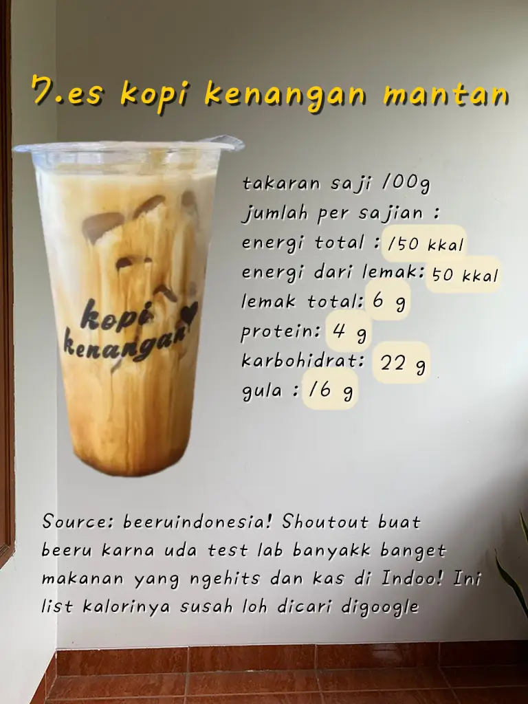 BEDAH KALORI + GIZI MINUMAN KEKINIAN! #1 KOPI SUSU | Galeri diposting ...