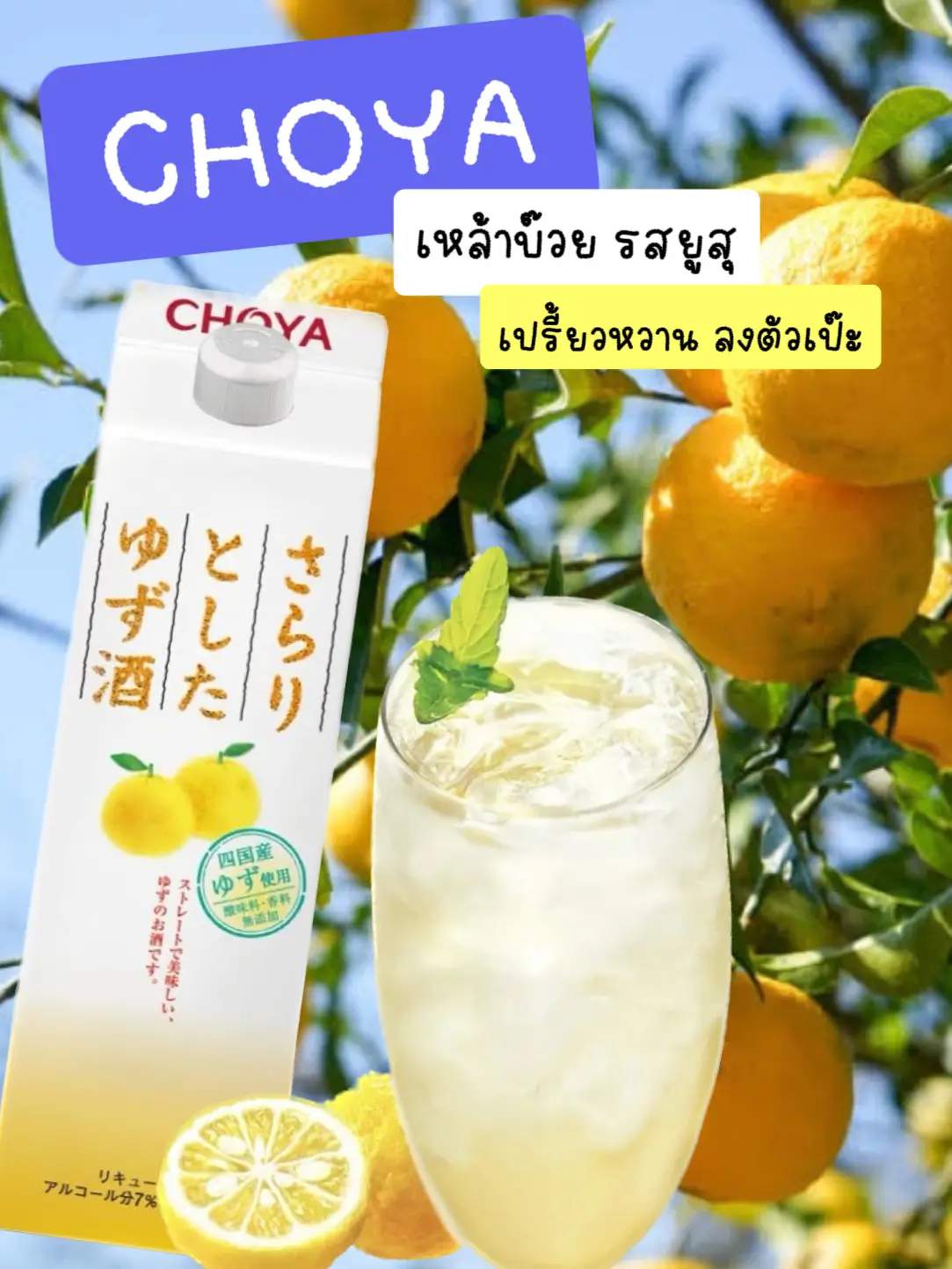 Choya เหล้าบ๊วย รสยูสุ เปรี้ยวหวาน ลงตัวเป๊ะ💅🏻 | แกลเลอรีที่โพสต์โดย arty | Lemon8