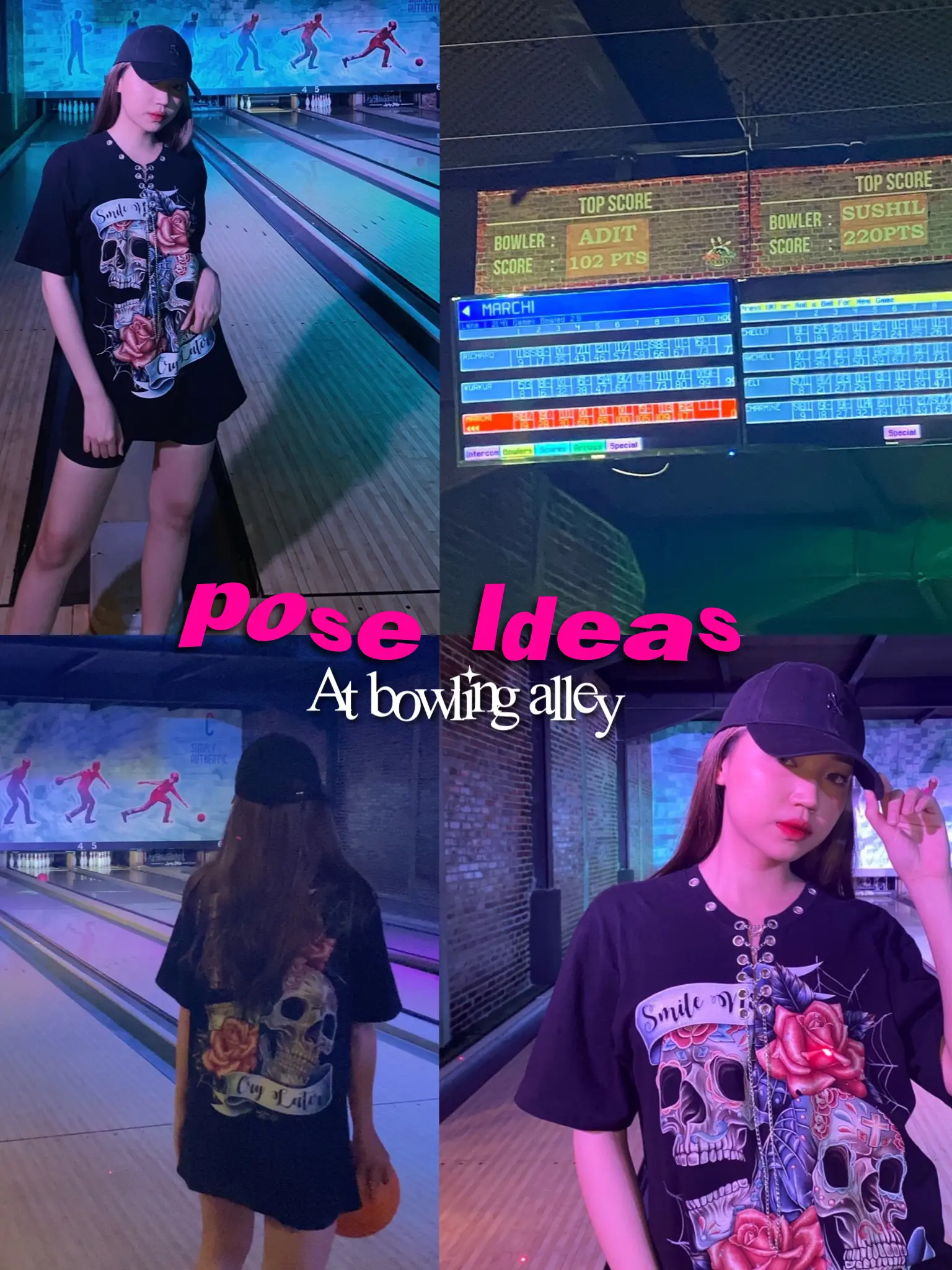Pose ideas at bowling alley🎳 | แกลเลอรีที่โพสต์โดย Charmine🤍 | Lemon8