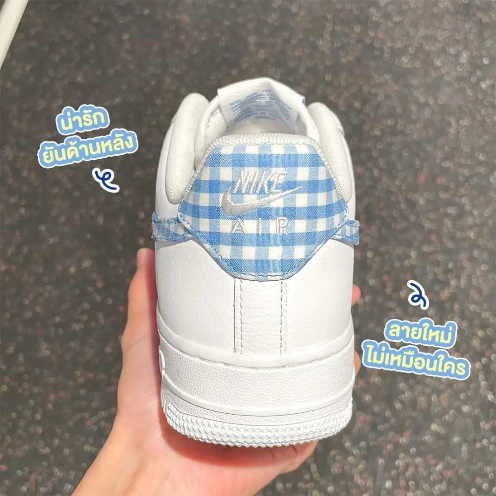So cute. NIKE AF1 blue plaid pattern. | Gallery posted by Sale Here ...