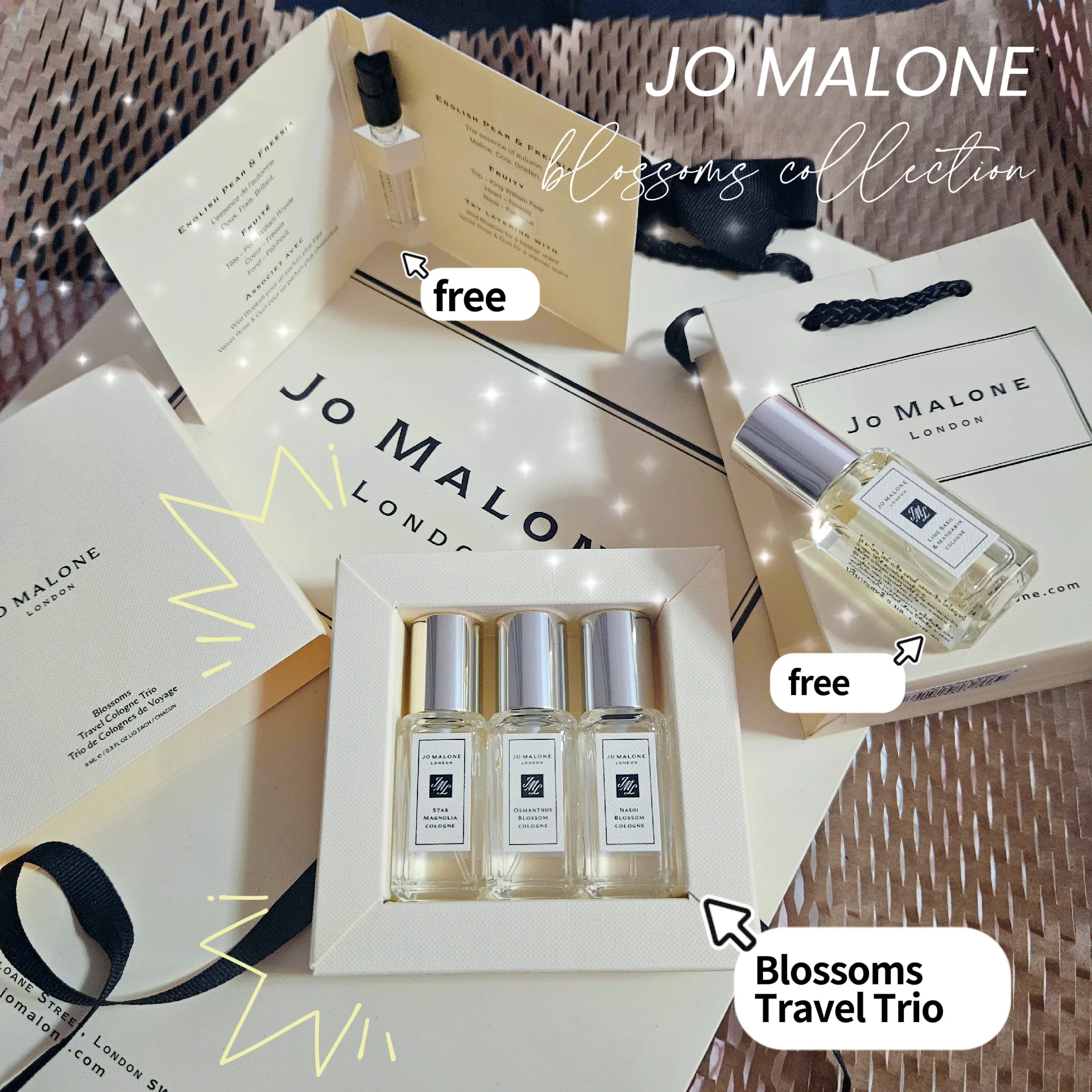 unpack!! "Blossoms Travel Trio" set จาก jo malone | แกลเลอรีที่โพสต์โดย Panpisu Jean | Lemon8