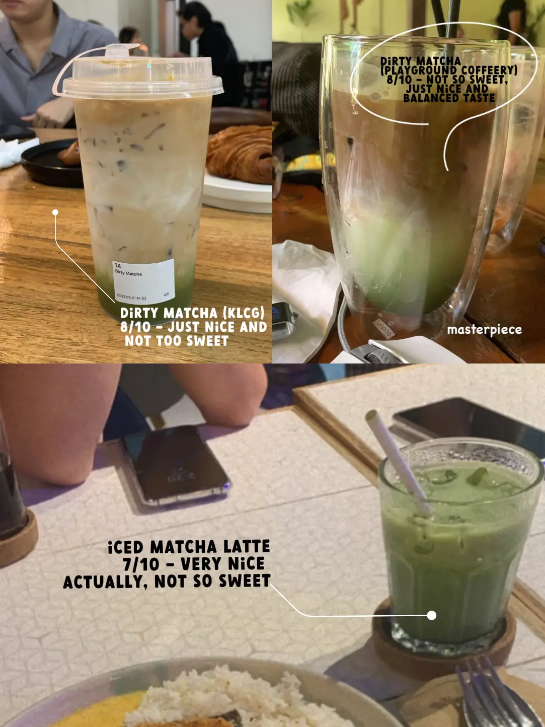 Rating Matcha drinks i’ve ever tried👾 | Galeri disiarkan oleh pudeena | Lemon8
