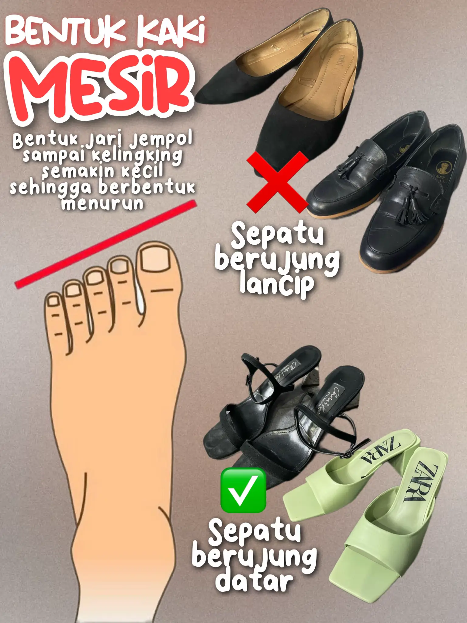 JANGAN SALAH PILIH SEPATU SESUAI BENTUK JARI KAKI‼️ | Galeri diposting ...