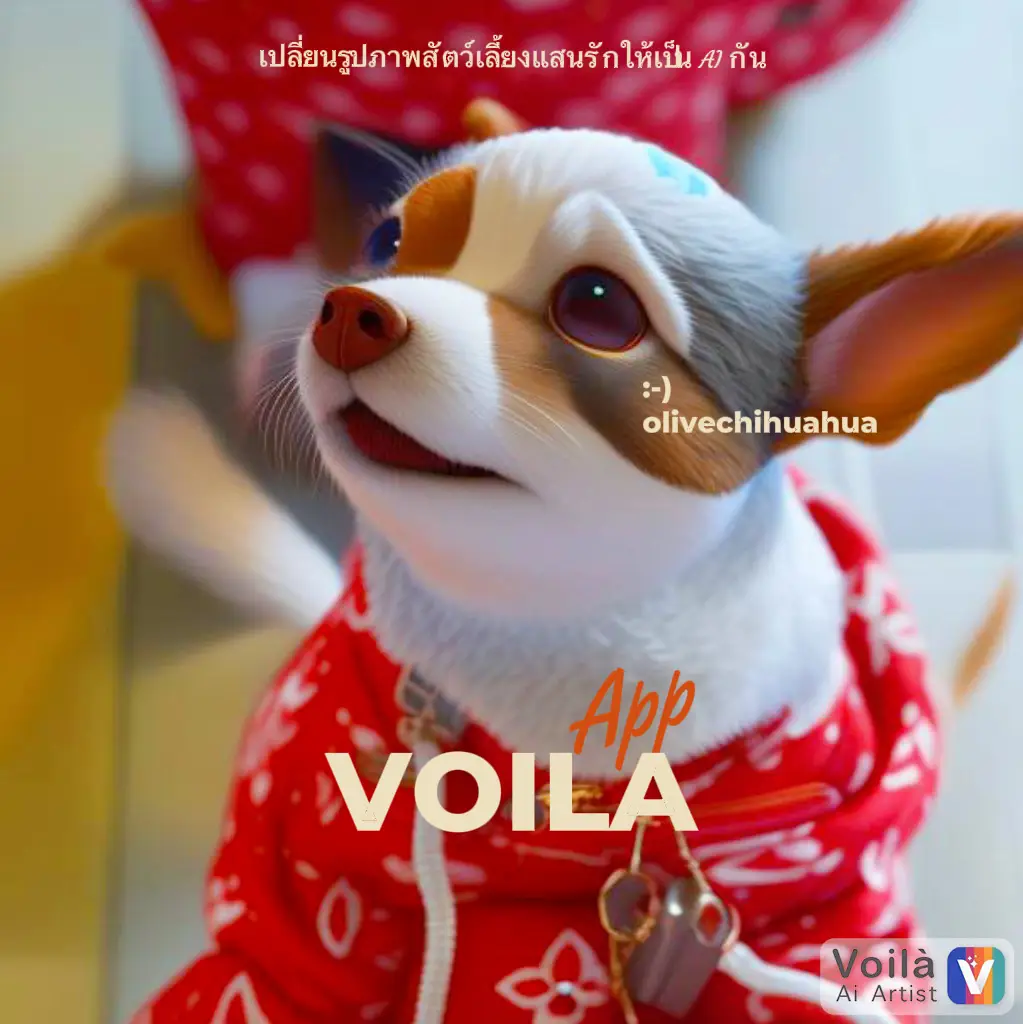 Voilà AI Artist Cartoon เปลี่ยนรูปสัตว์เลี้ยงให้เป็น AI 🐶 | แกลเลอรีที่โพสต์โดย Kani._.ta | Lemon8