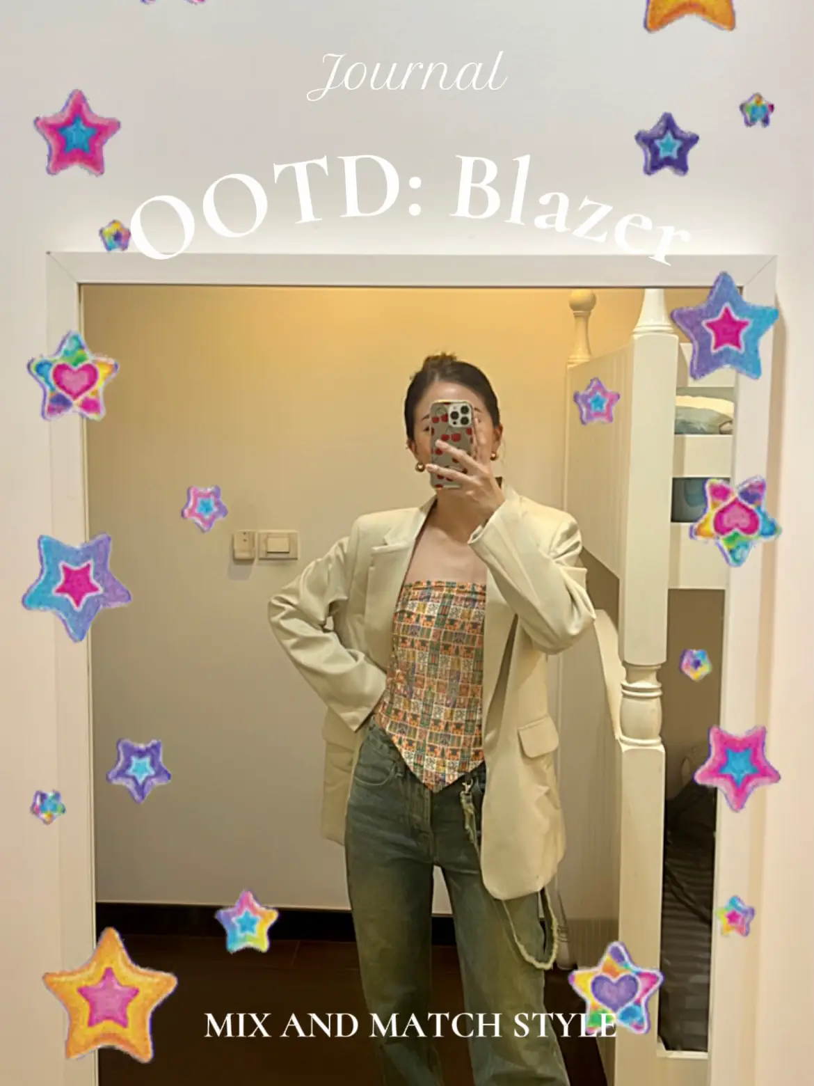 OOTD: matching cream blazer🥼 | แกลเลอรีที่โพสต์โดย fahapassara☁️ | Lemon8
