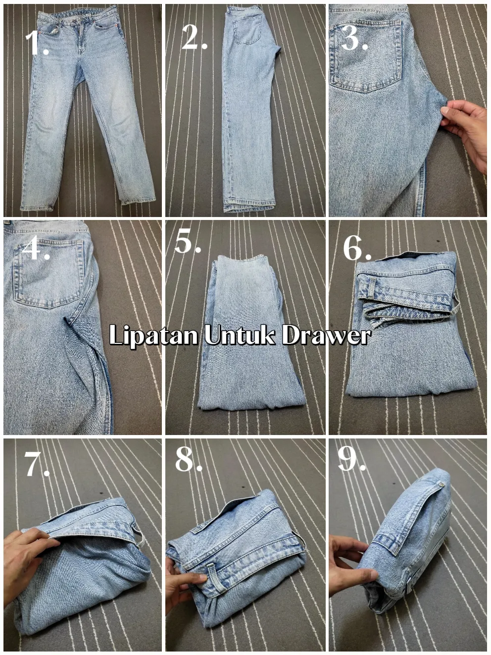 3 Cara Lipat Seluar Jeans Yang Mudah! | Galeri disiarkan oleh Jellyna Jal🧸 | Lemon8