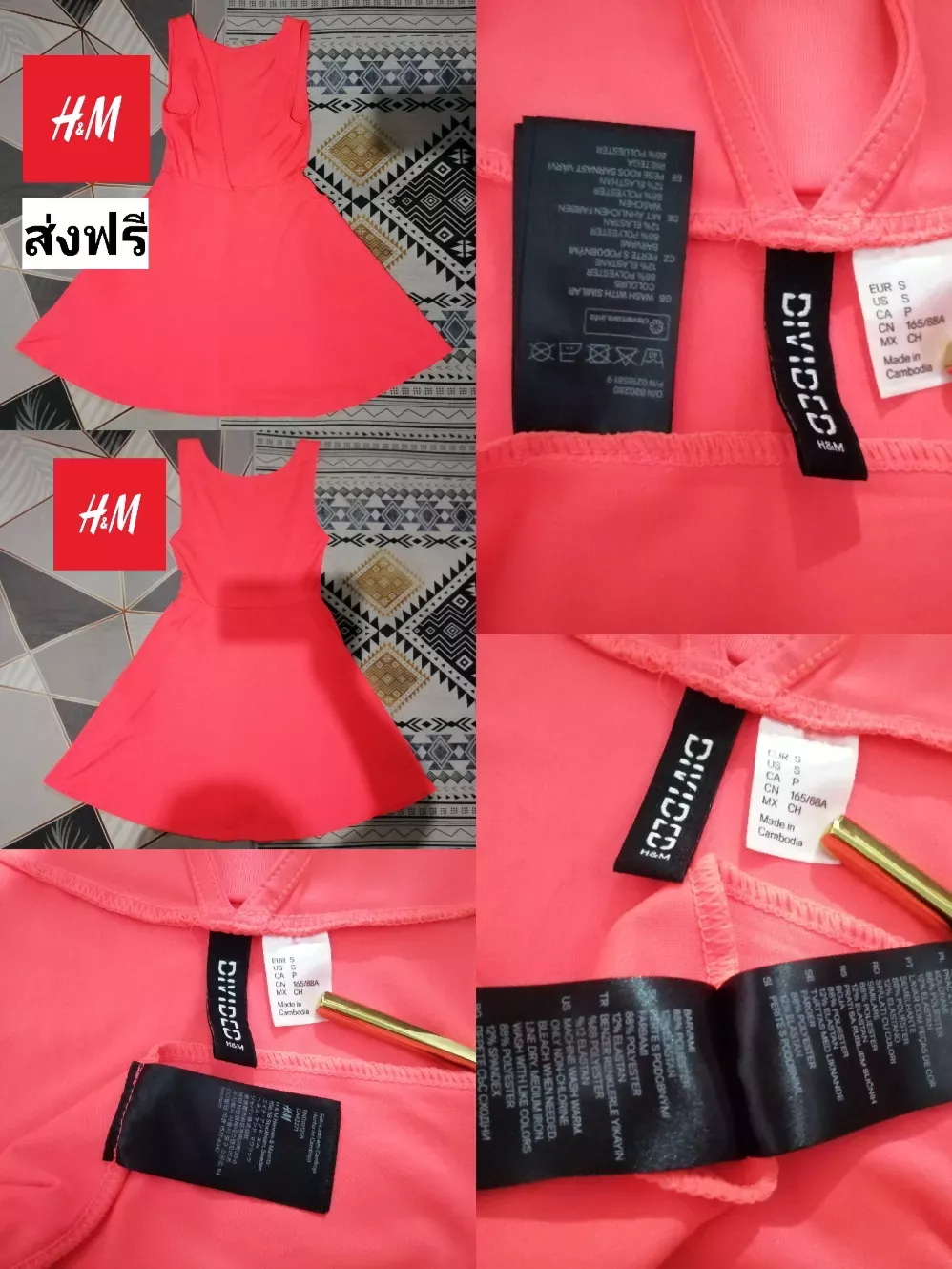 1️⃣0️⃣0️⃣ส่งฟรี🧸H&M🧸เดรส🧸สีส้มนีออน🧸 | แกลเลอรีที่โพสต์โดย _gigigig ...