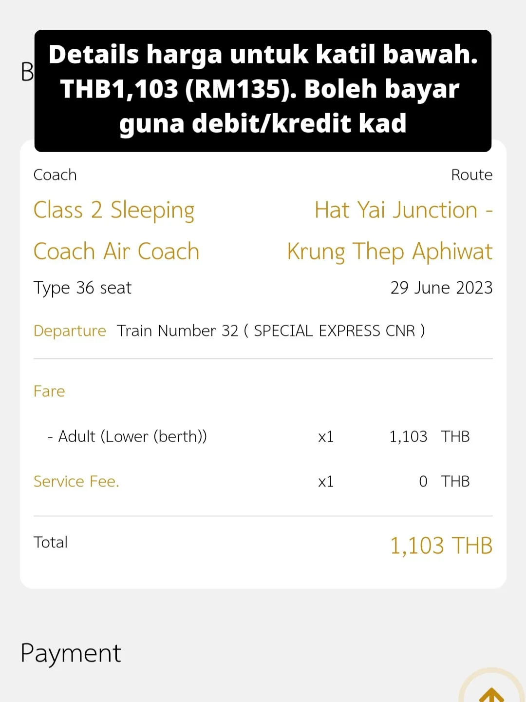 Cara Beli Tiket 'Sleeper Train' Hat Yai - Bangkok! | Galeri disiarkan oleh Hazwan Hafiz | Lemon8