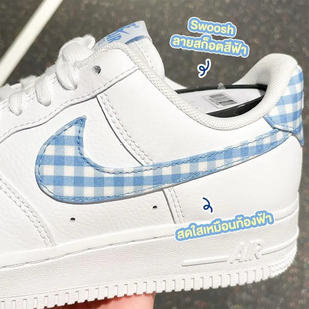 So cute. NIKE AF1 blue plaid pattern. | Gallery posted by Sale Here ...