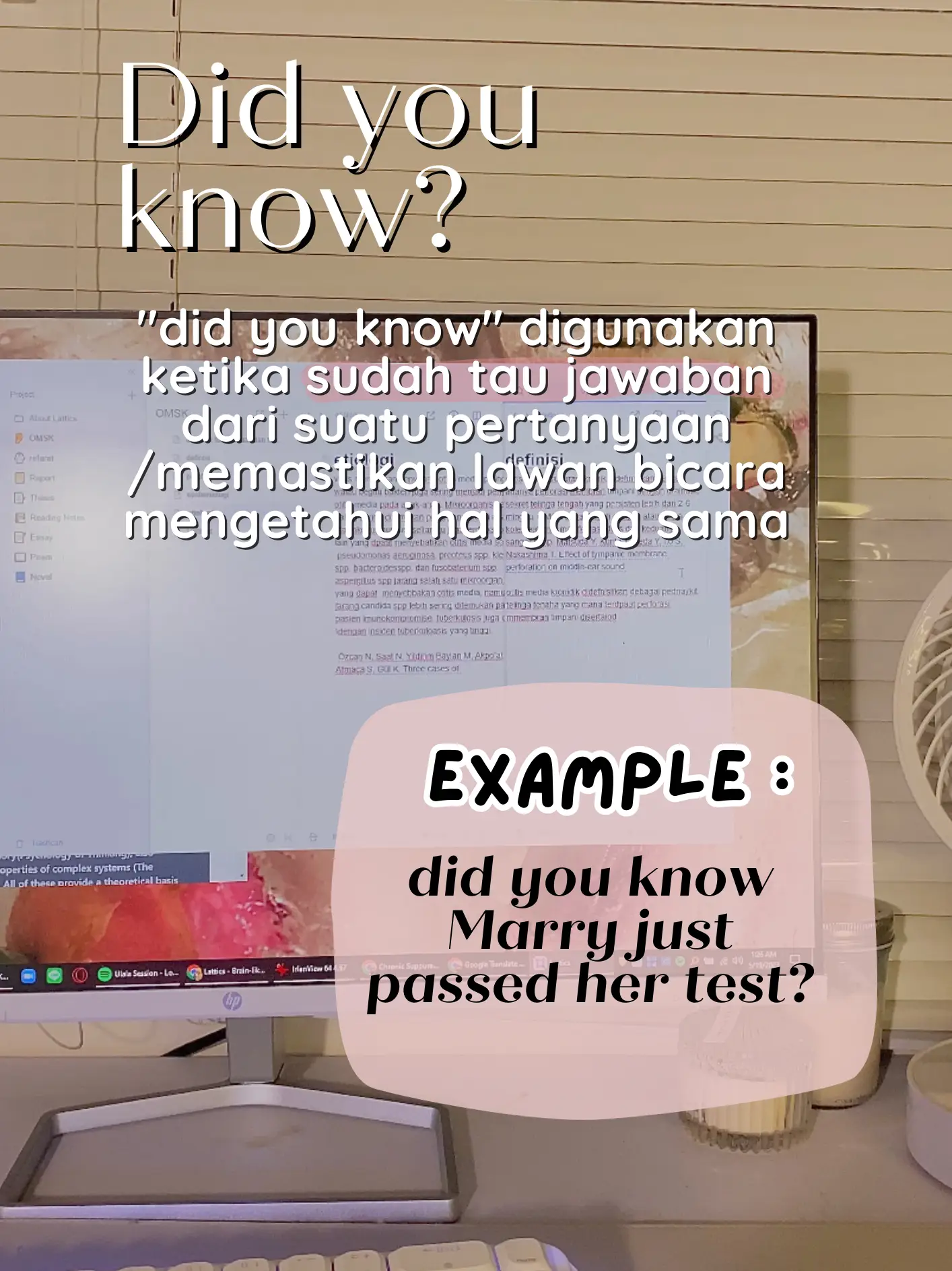 Belajar bahasa inggris: did/do you know | Galeri diposting oleh kamilah | Lemon8