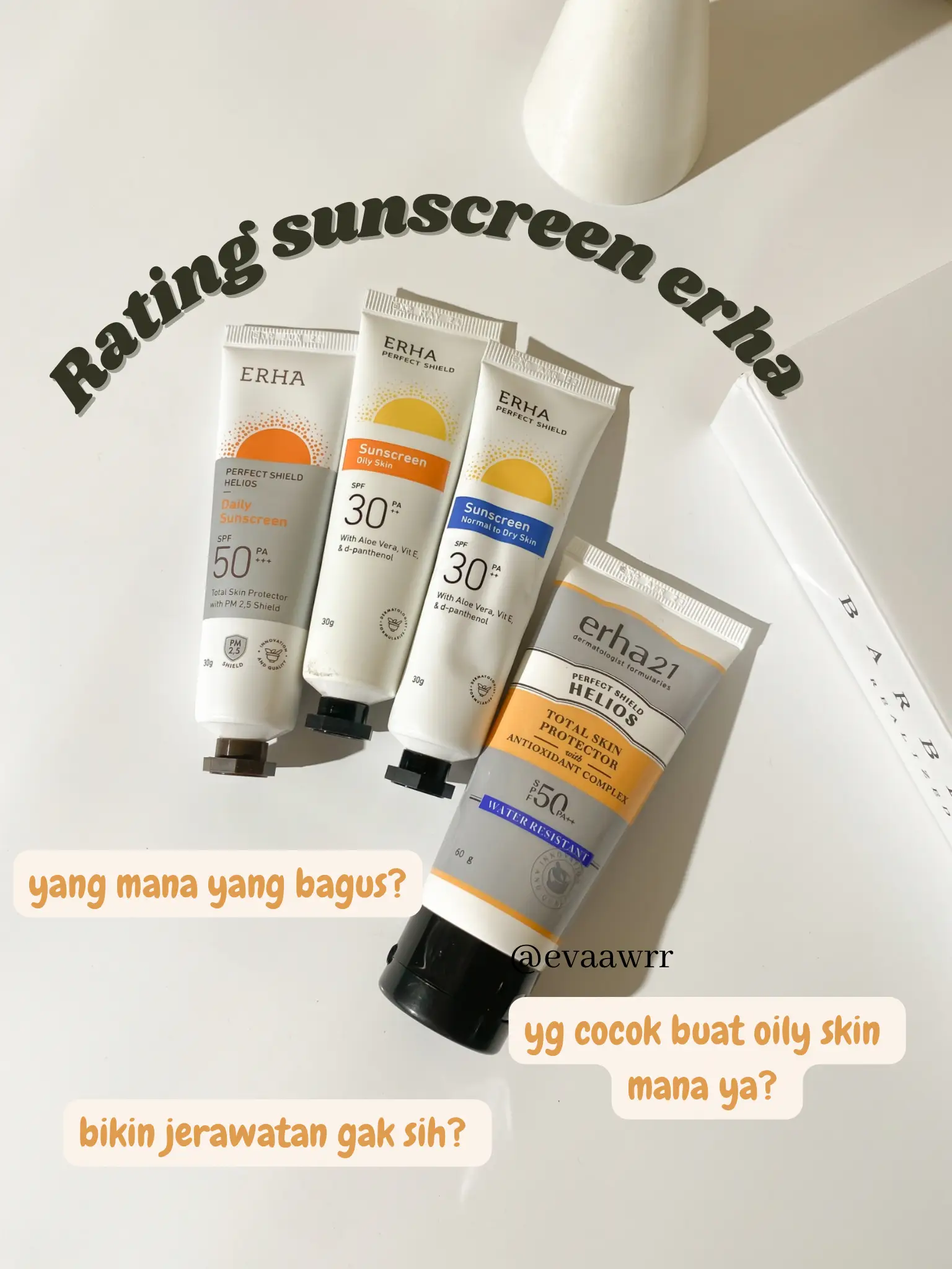 Rate sunscreen one brand : erha! | Galeri diposting oleh evaawrr | Lemon8