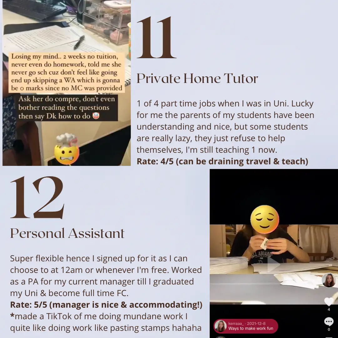 12 Different Part Time Jobs I’ve Tried! | แกลเลอรีที่โพสต์โดย Kera | Lemon8