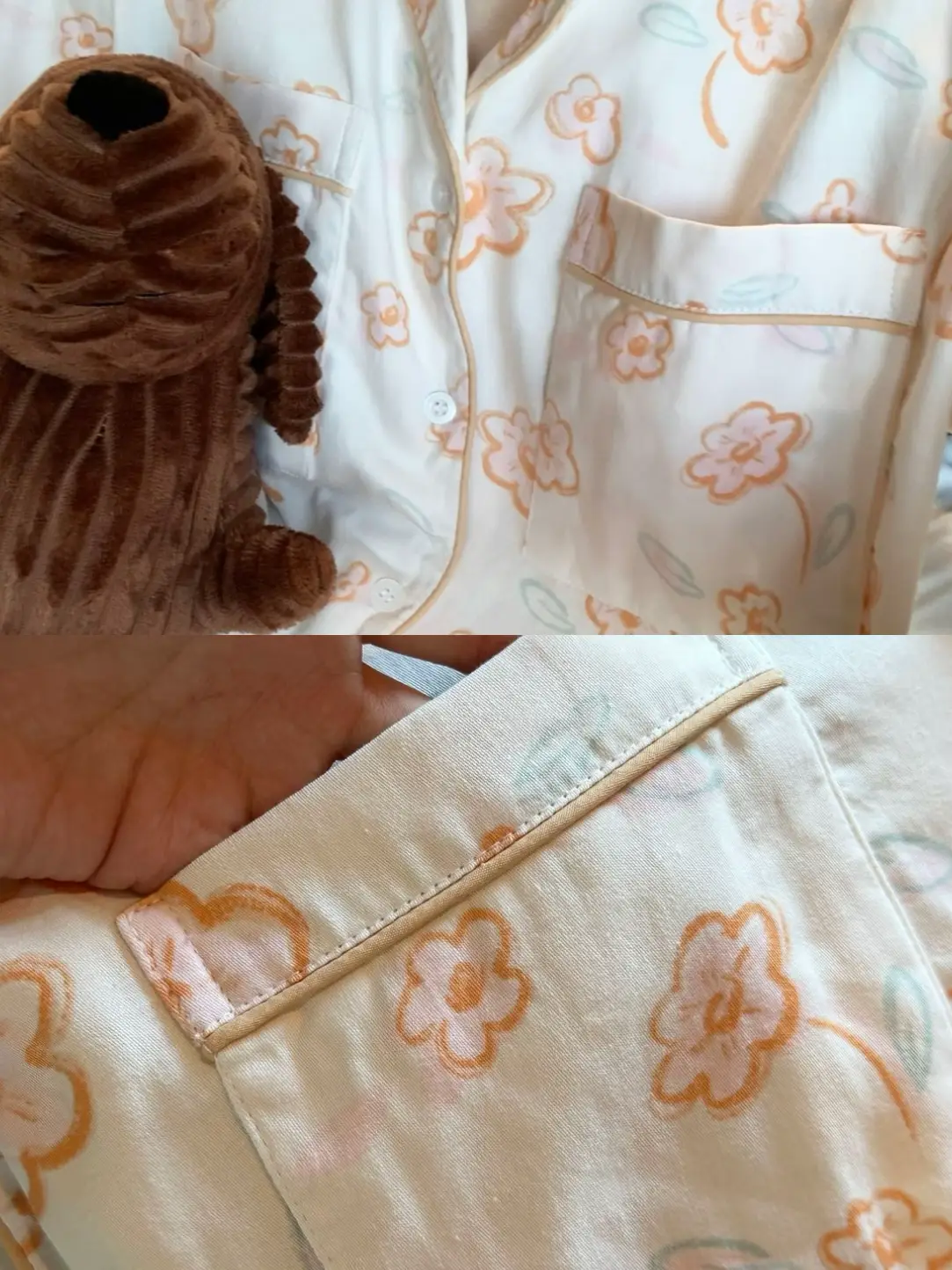 Very soft no bra pajamas 100% cotton 🌼 🫶🏻 | Gallery posted by tamjaichunbkk | Lemon8