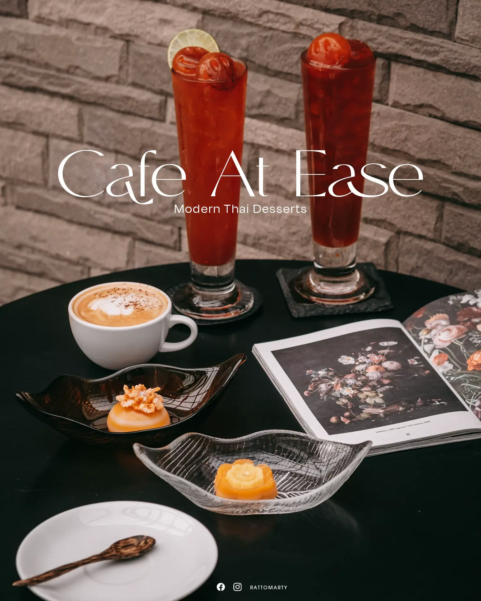 Cafe At Easeは、市内中心部にあるおいしいタイのペストリーカフェで、サイアムに非常に近いです。 | Rattomarty が投稿したフォトブック | Lemon8