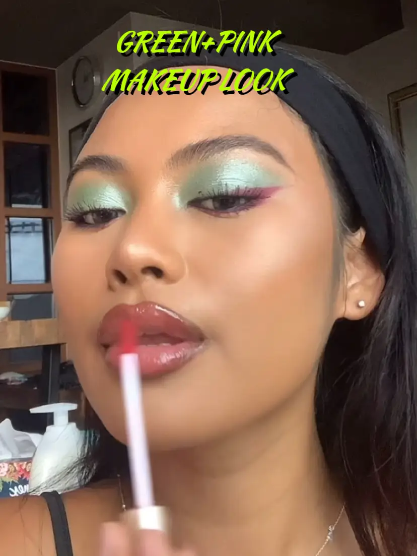 แต่งหน้าลุคเขียวอยู่ข้างชมพูเสมอ | วิดีโอที่เผยแพร่โดย Natcher | Lemon8