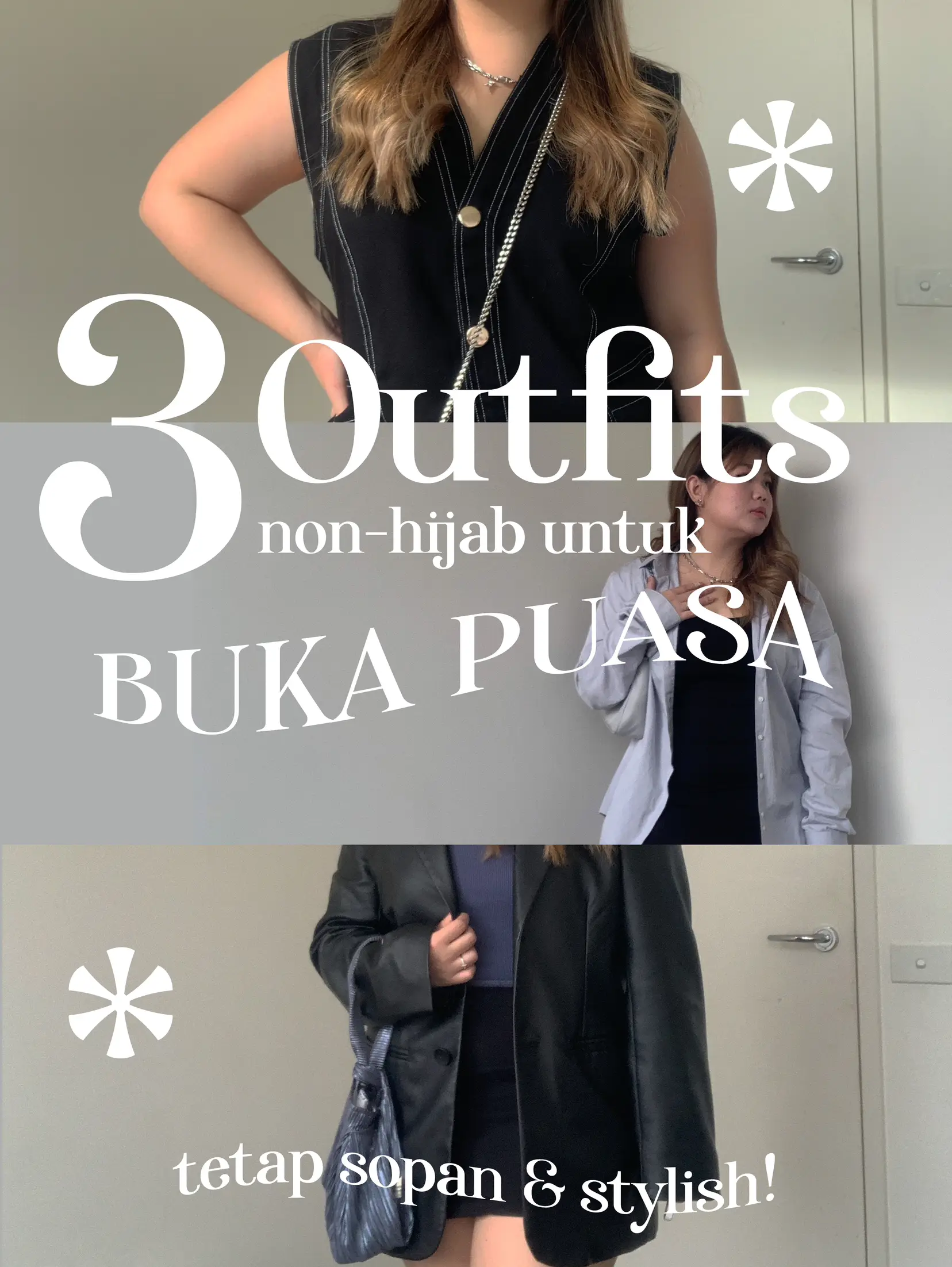 3 OUTFITS NON-HIJAB UNTUK BUKA PUASA🖤🌙 | Galeri diposting oleh Aiko | Lemon8