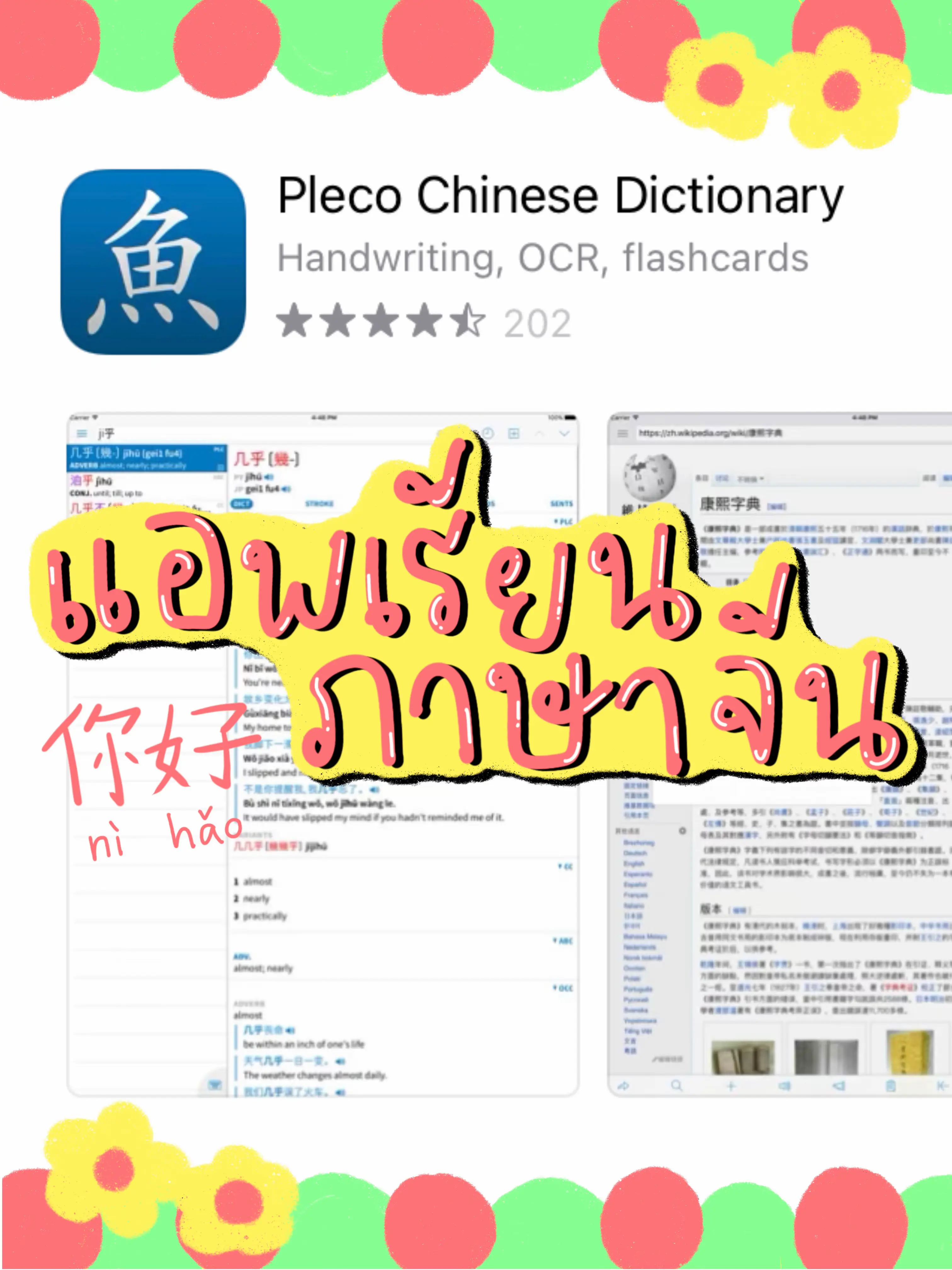🏮📚แนะนำแอพ Dictionary ภาษาจีน “Pleco” ช่วยฝึกจำศัพท์จีน | แกลเลอรีที่โพสต์โดย cartoonsmt | Lemon8