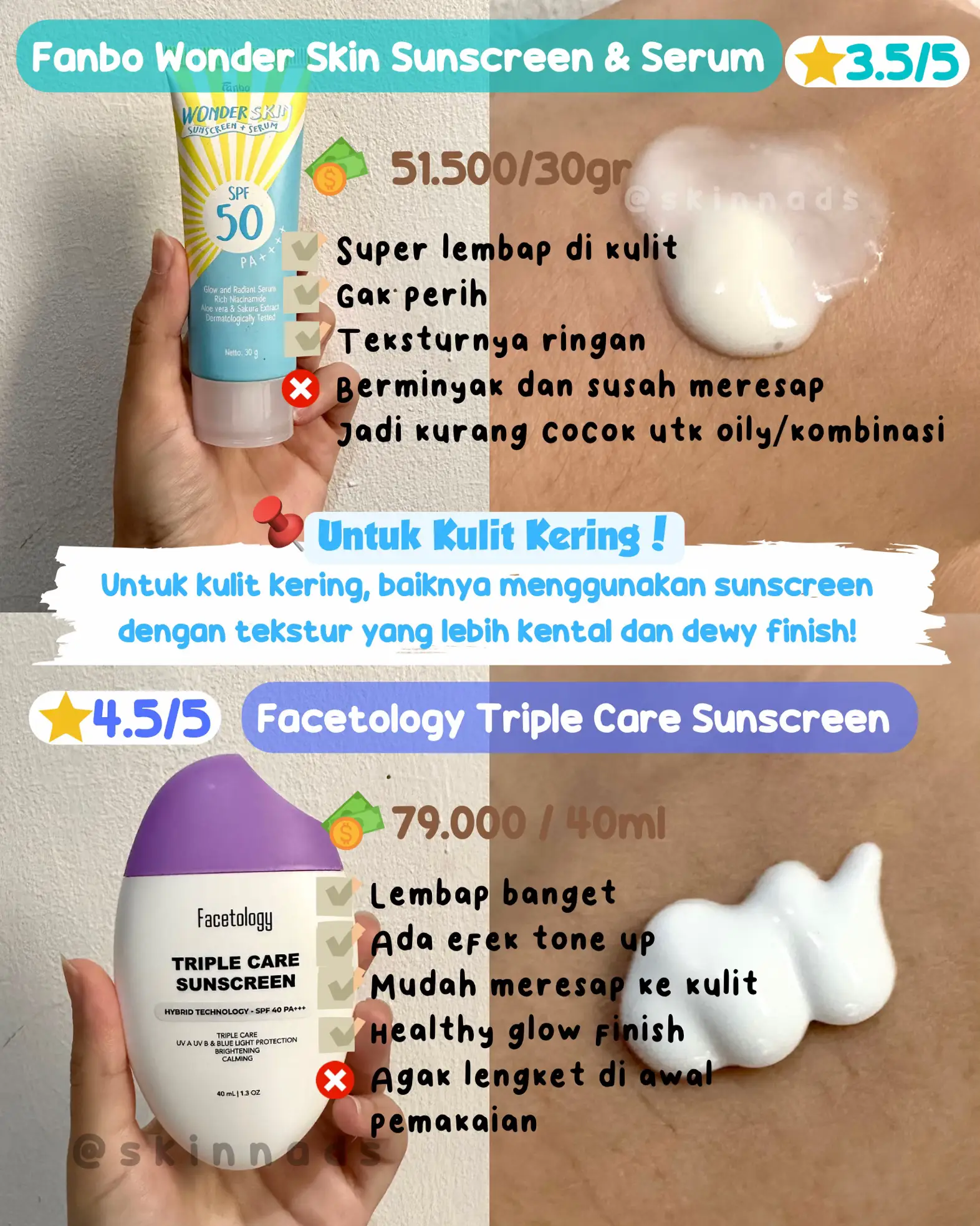 Koleksi sunscreen yang aku punya! 🌈 [part 2!] | Galeri diposting oleh Nadiah A | Lemon8