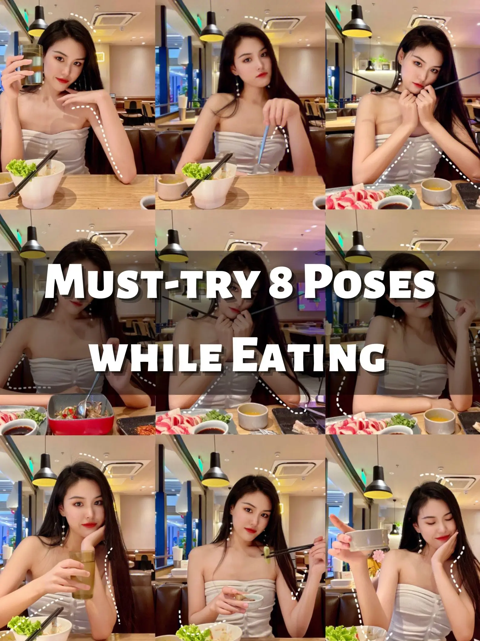 Must-try 8️⃣ Poses while Eating 👀 | Gallery posted by mona!! | Lemon8