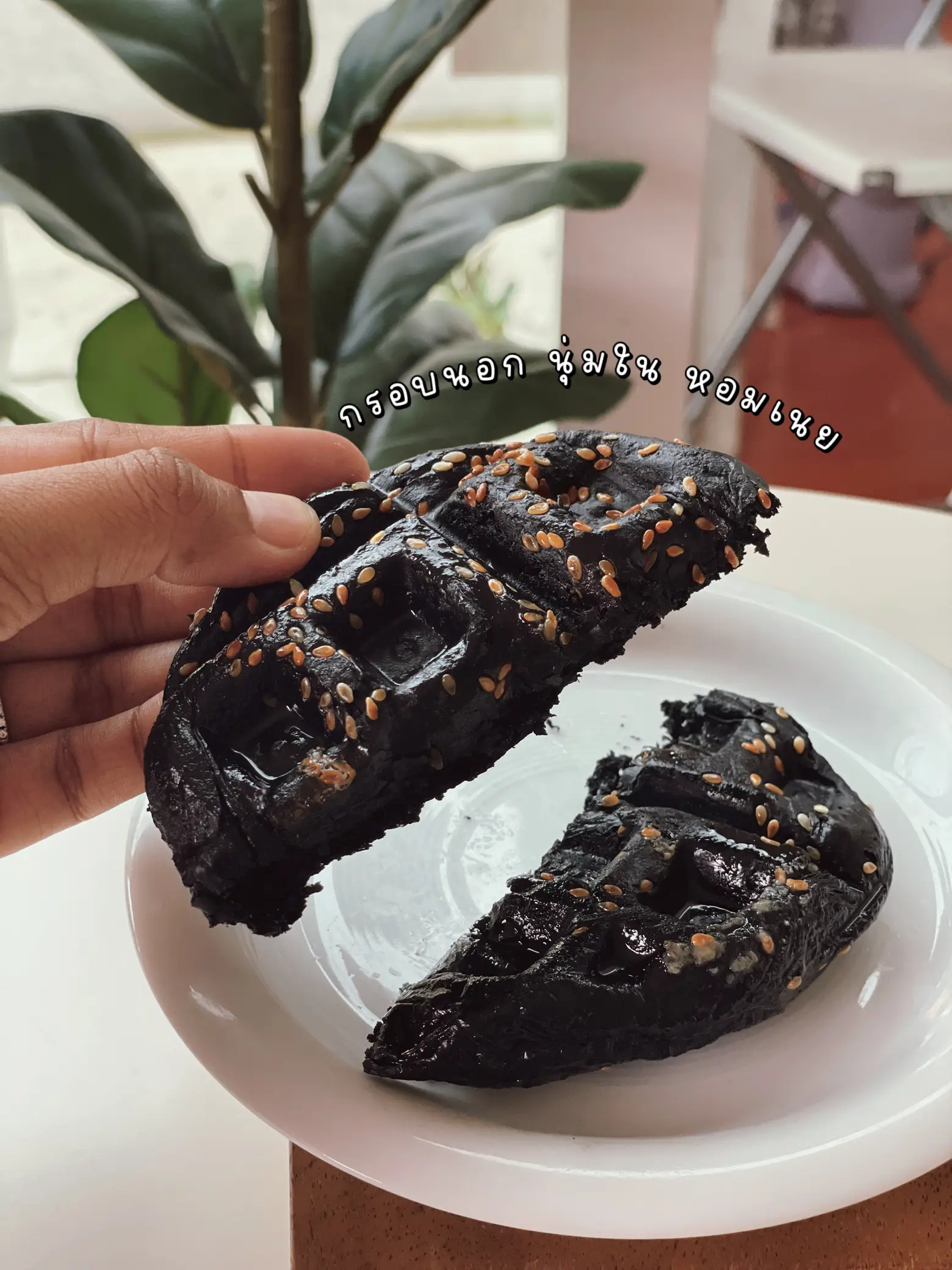 วาฟเฟิลบันชาโคล ง่ายด้วย อร่อยด้วย | แกลเลอรีที่โพสต์โดย Shereen.baking | Lemon8