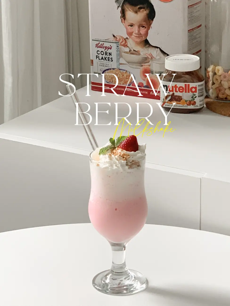 🌈แจกสูตร Strawberry milkshake เมนูสุด cute คลายร้อน 🍓☀️ | แกลเลอรีที่โพสต์โดย jade.uhu | Lemon8