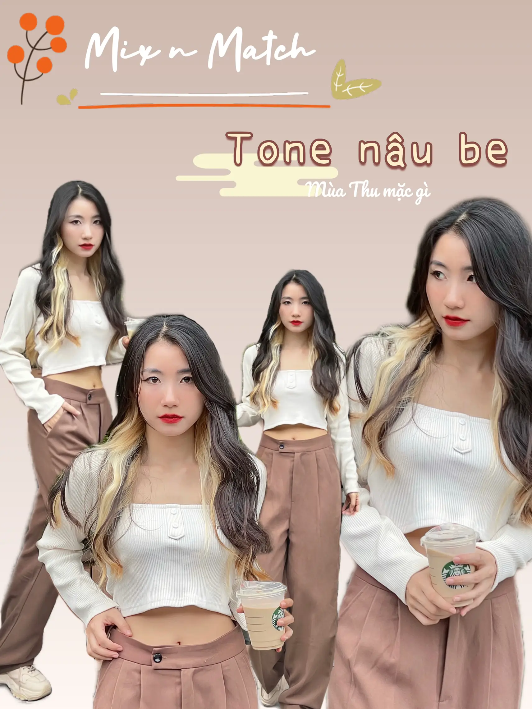 Mix n Match Tone nâu be cho ngày Thu 🍂 | แกลเลอรีที่โพสต์โดย Bảo Bảo | Lemon8