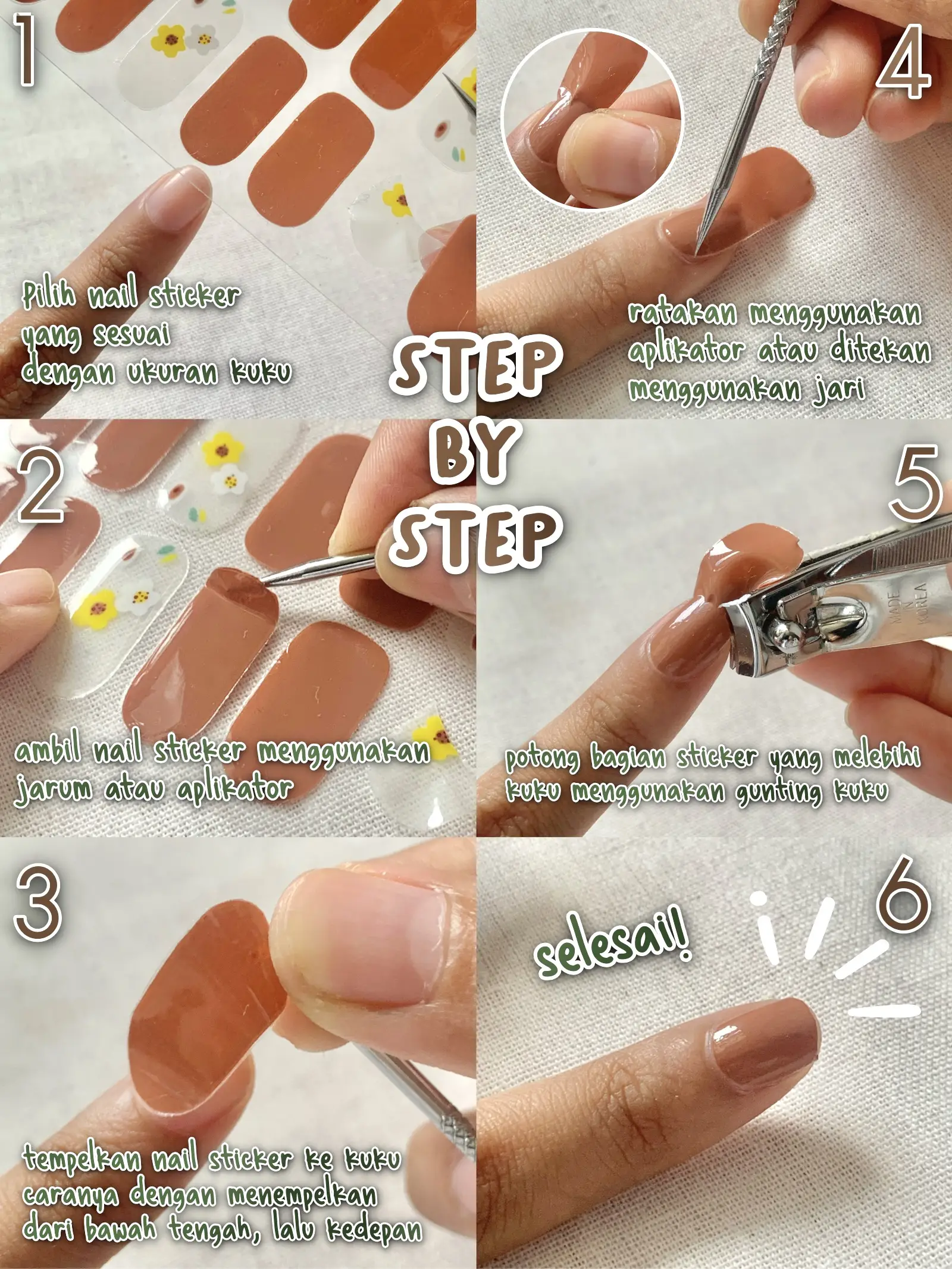 Tutorial Menggunakan Nail Sticker!💅 | แกลเลอรีที่โพสต์โดย Marwa | Lemon8