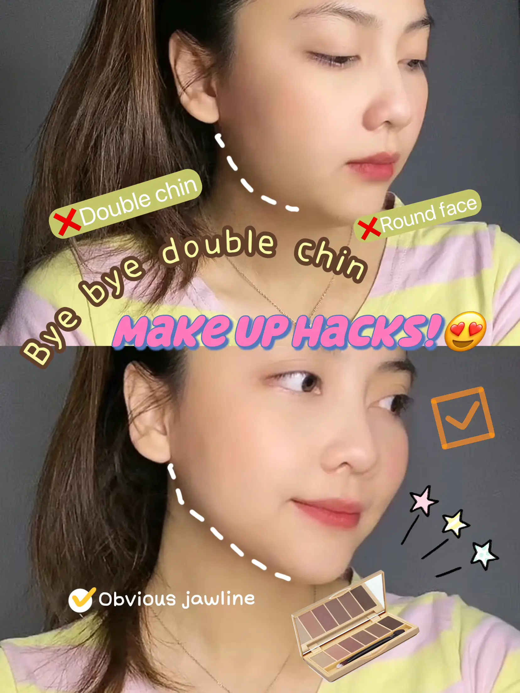 Byebye Double chin makeup hacks !🫣 | Galeri disiarkan oleh Nittha | Lemon8