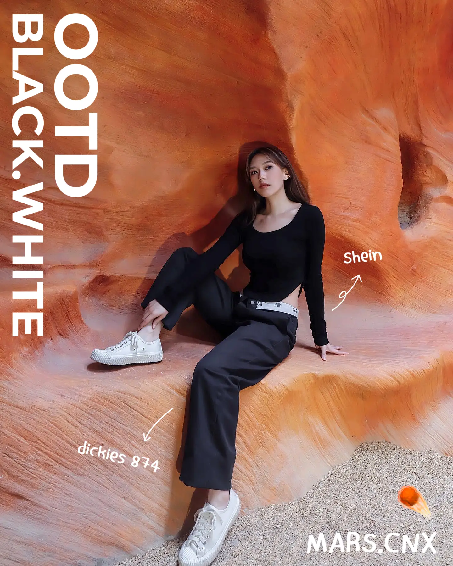 BLACK AND WHITE OOTD X MARS.cnx ️‍🔥 | แกลเลอรีที่โพสต์โดย kduenss | Lemon8