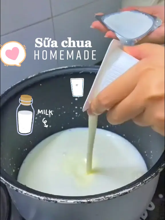 Tui vừa mới lụm dc cách làm sữa chua siu nhanh gọn | Video do Mimi >.