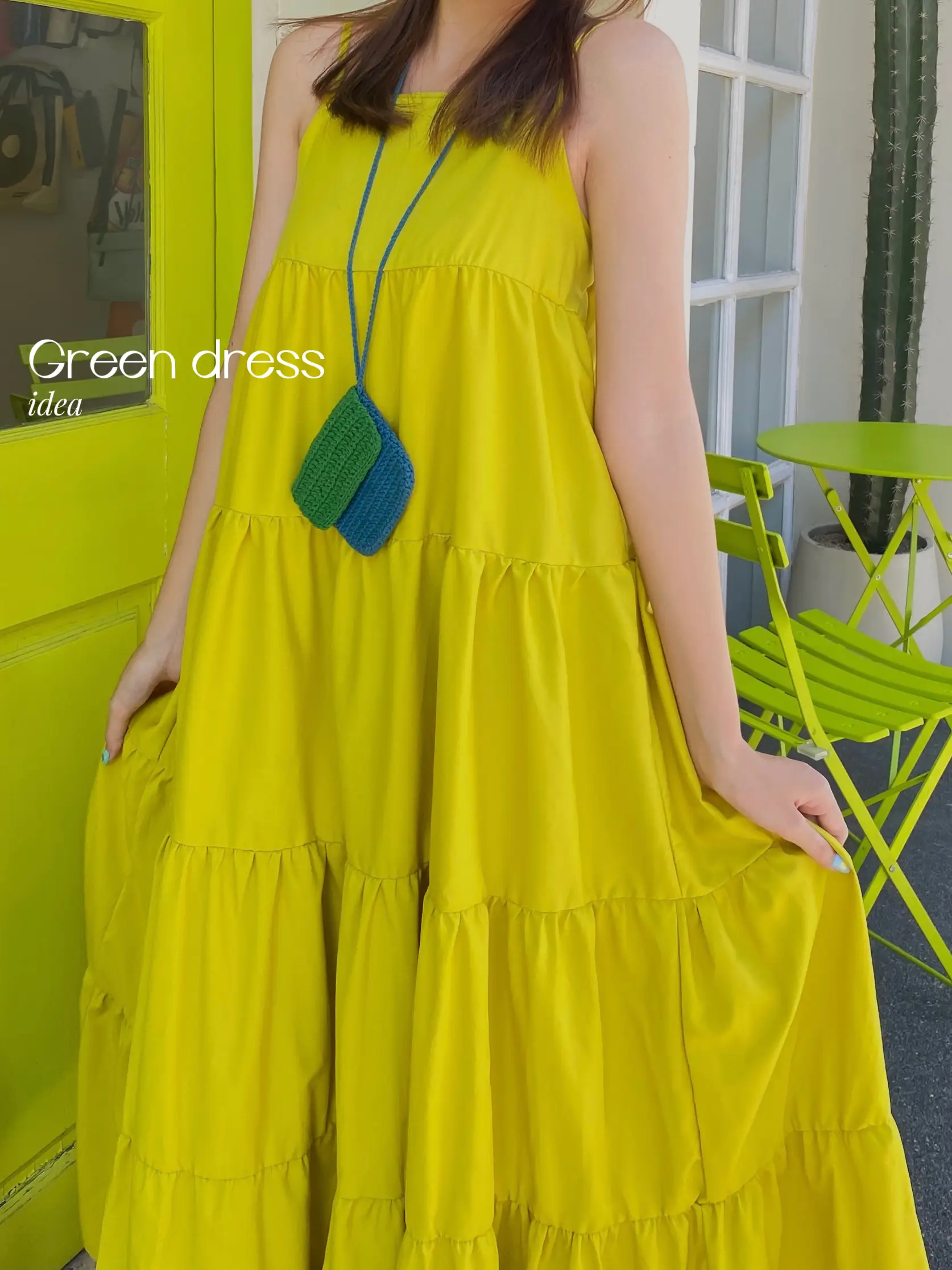 แต่งตัวเดรสสีเขียวมะนาว🍋 | แกลเลอรีที่โพสต์โดย ε nessei ♡’ | Lemon8