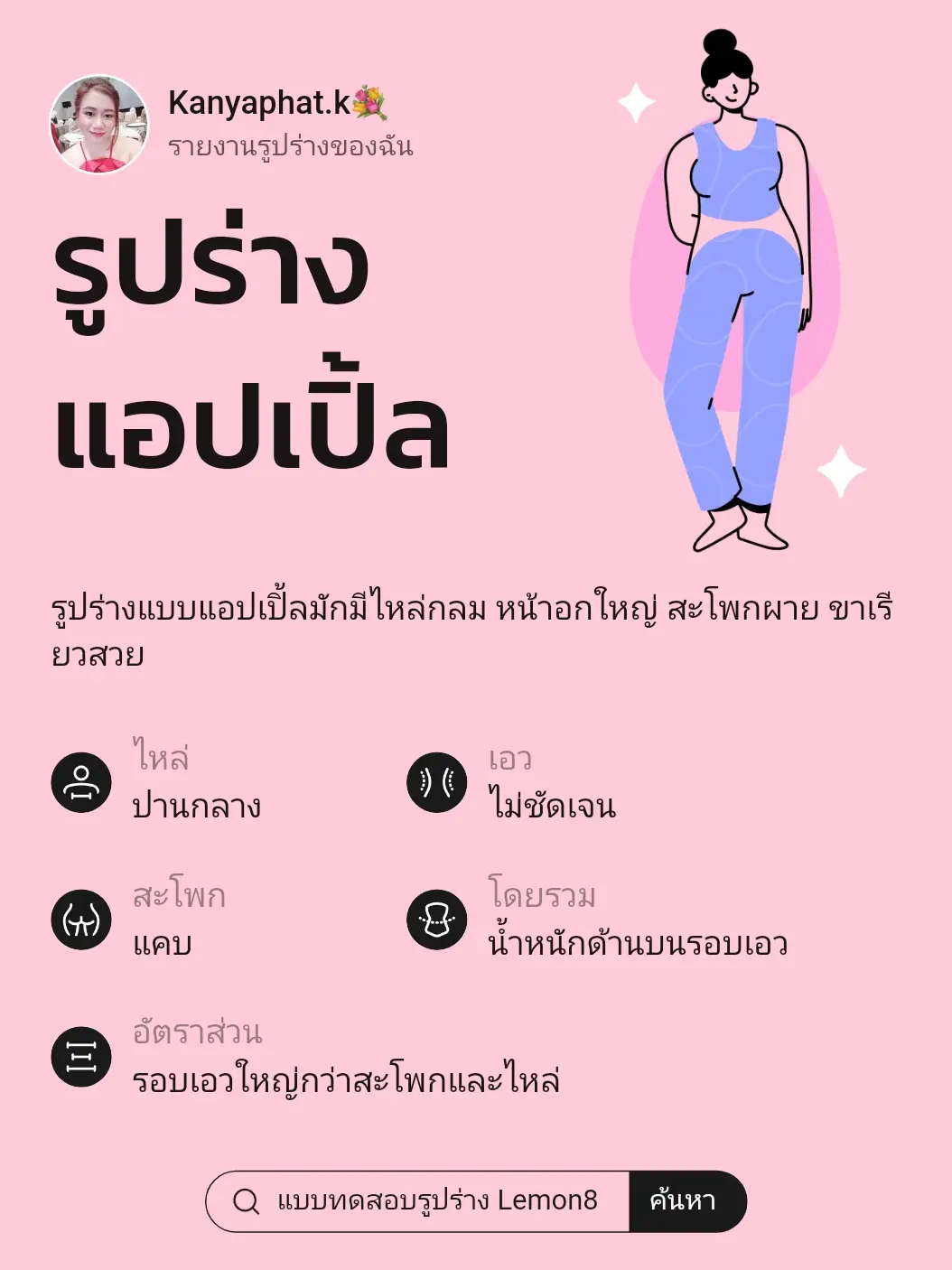 รายงานรูปร่างของฉัน | แกลเลอรีที่โพสต์โดย Kanyaphat.k💐 | Lemon8