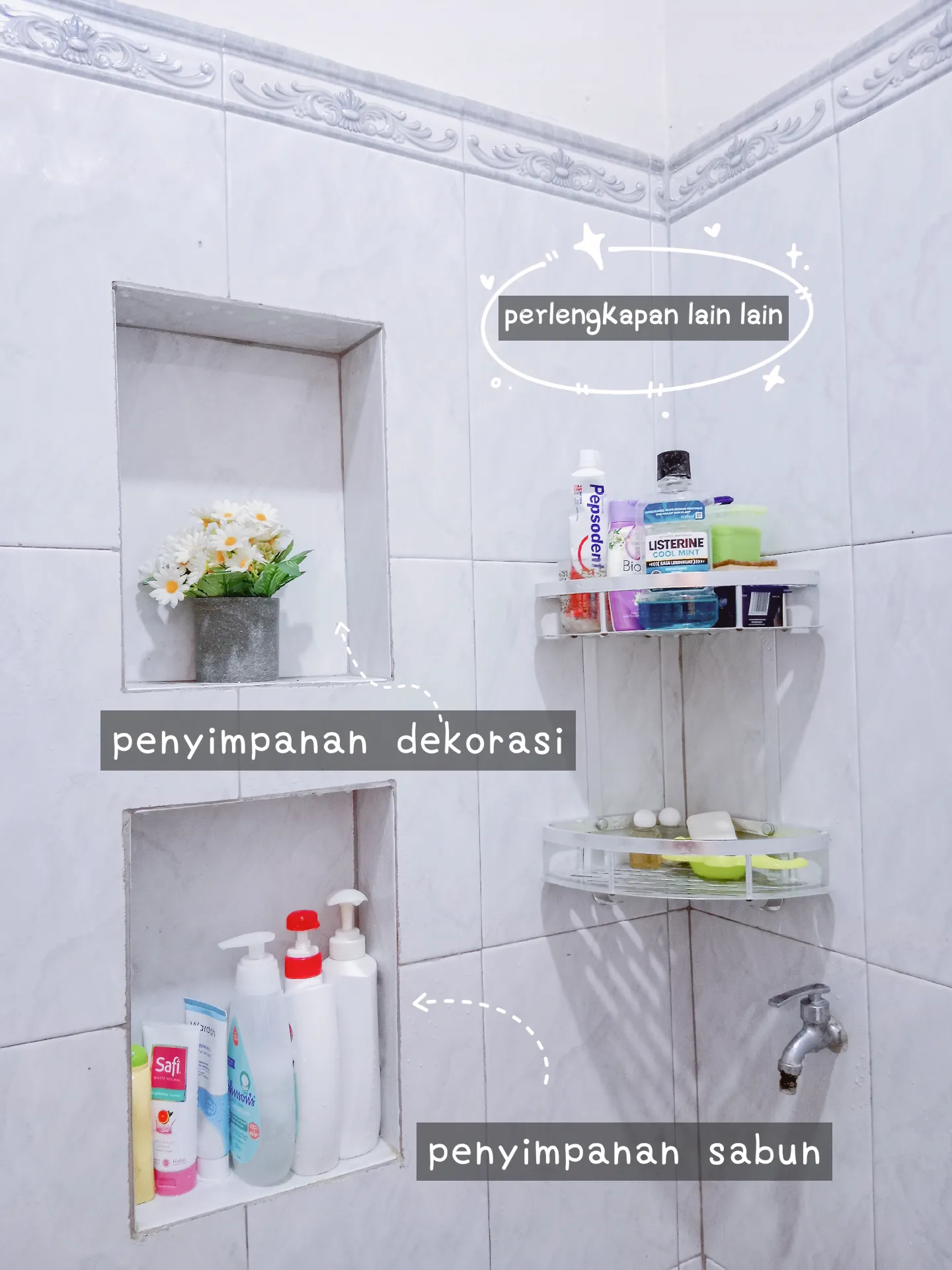 ide penyimpanan botol sabun di dinding kamar mandi | Galeri diposting ...