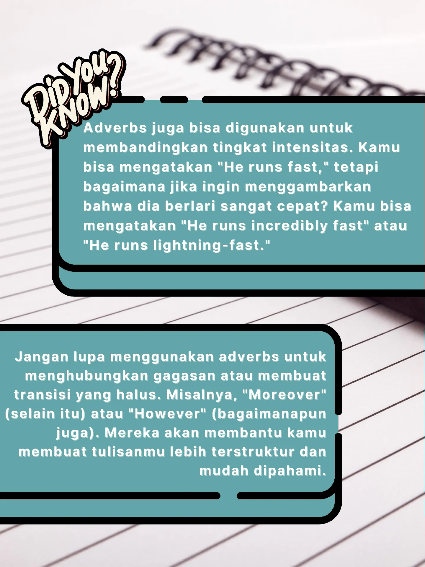 How to Use ADVERBS Di Bhs. Inggris | Galeri diposting oleh Study Hacks | Lemon8