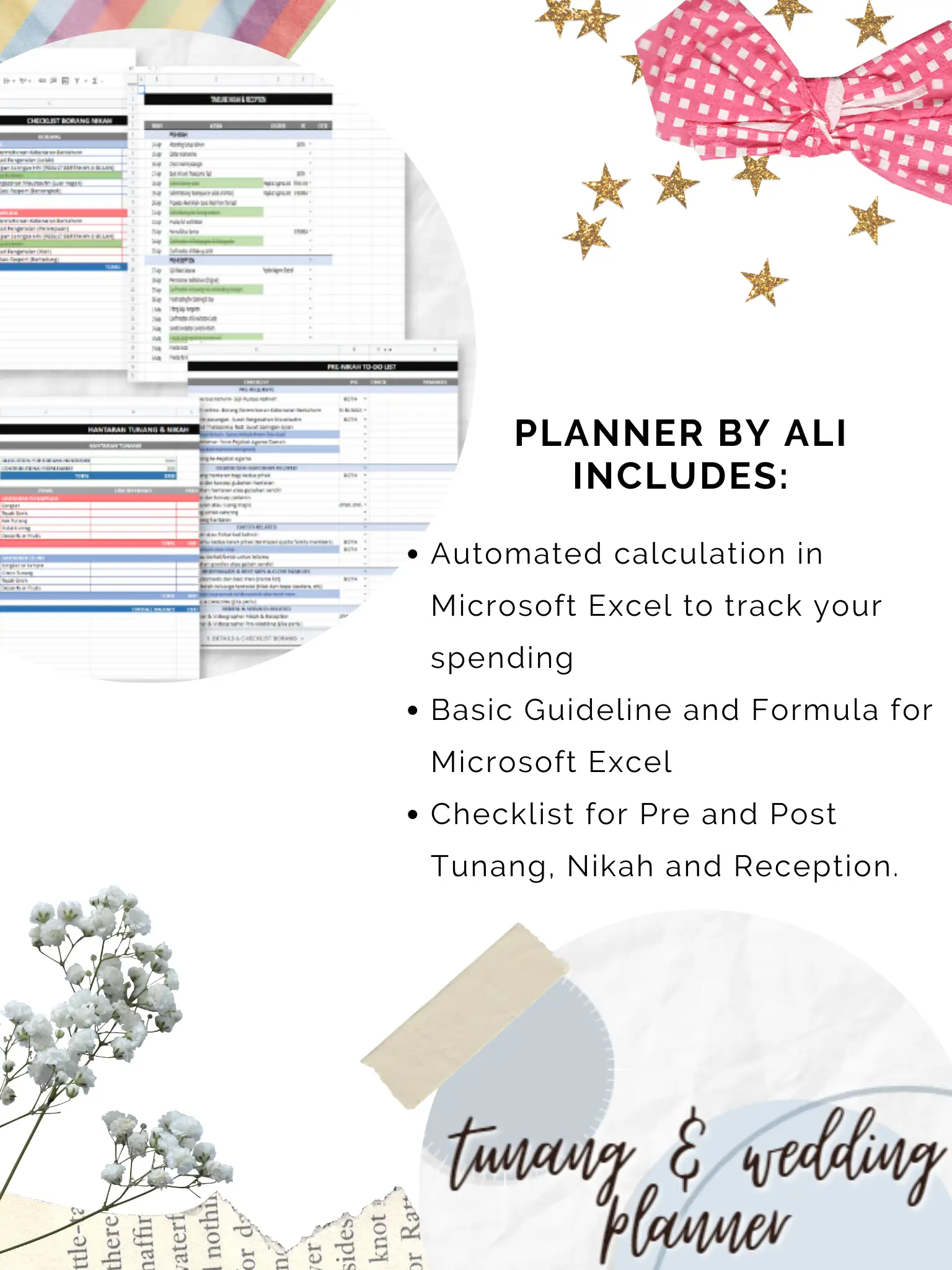 Tunang and Wedding Excel Checklist 🤍 | Galeri disiarkan oleh Lana | Lemon8