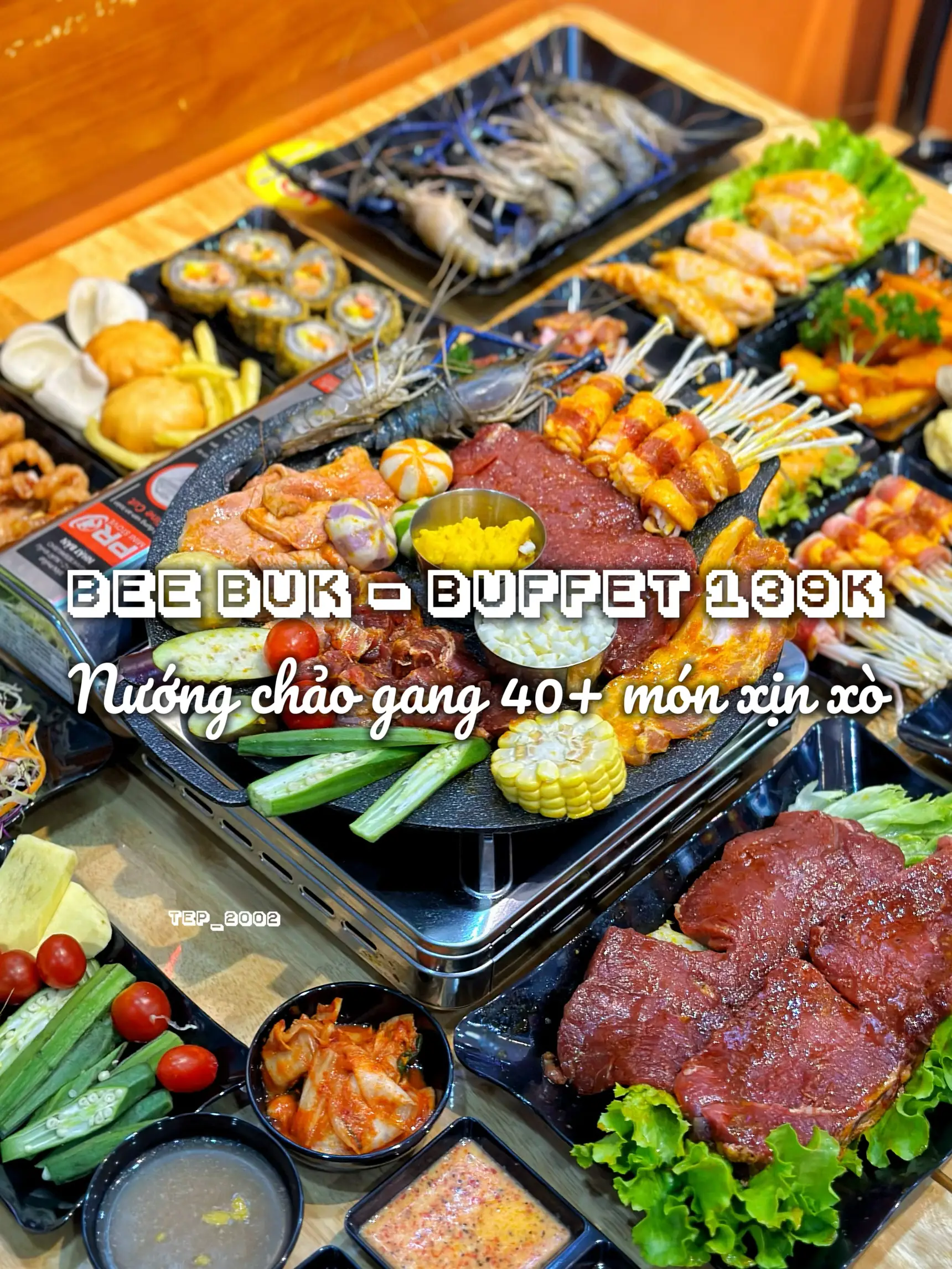 Bee Buk - Buffet nướng chảo gang 139k | Video do Tép Đi Đâu Đấy đăng | Lemon8