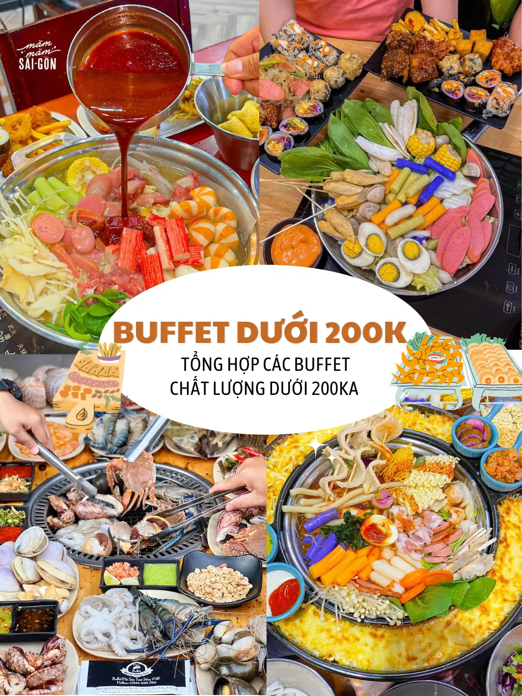 TỔNG HỢP CÁC BUFFET CHẤT LƯỢNG DƯỚI 200K | Bộ sưu tập do YAN Foods đăng ...