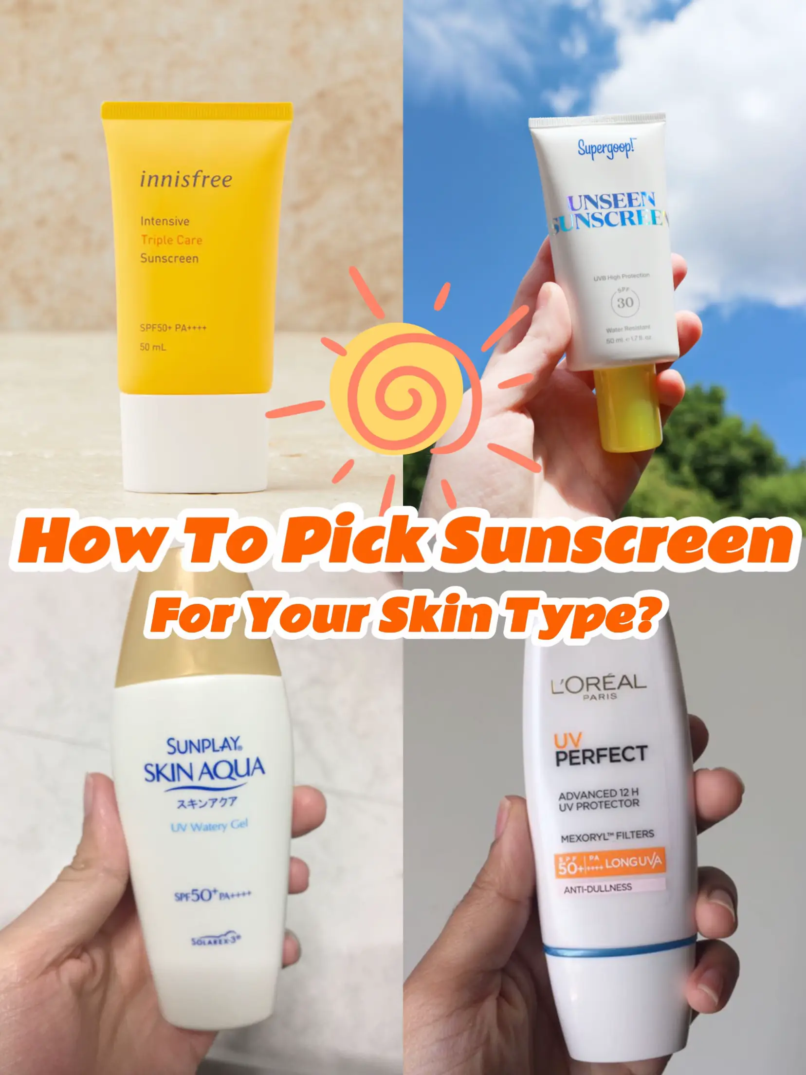 🏖️How To Pick The Right Sunscreen For Skin Type🌞 | แกลเลอรีที่โพสต์โดย ...
