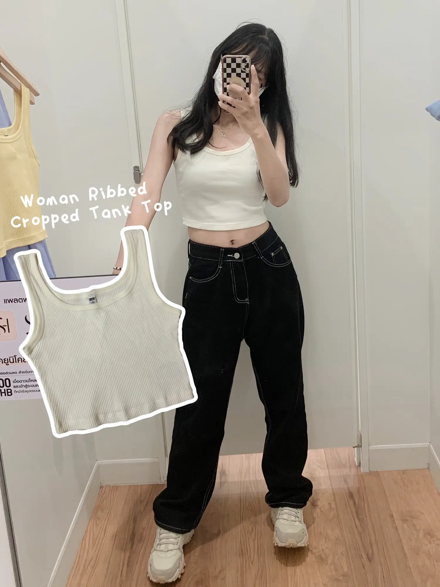 Uniqlo VS H&M เสื้อครอปแขนกุด യ | แกลเลอรีที่โพสต์โดย aoeyrz_ | Lemon8